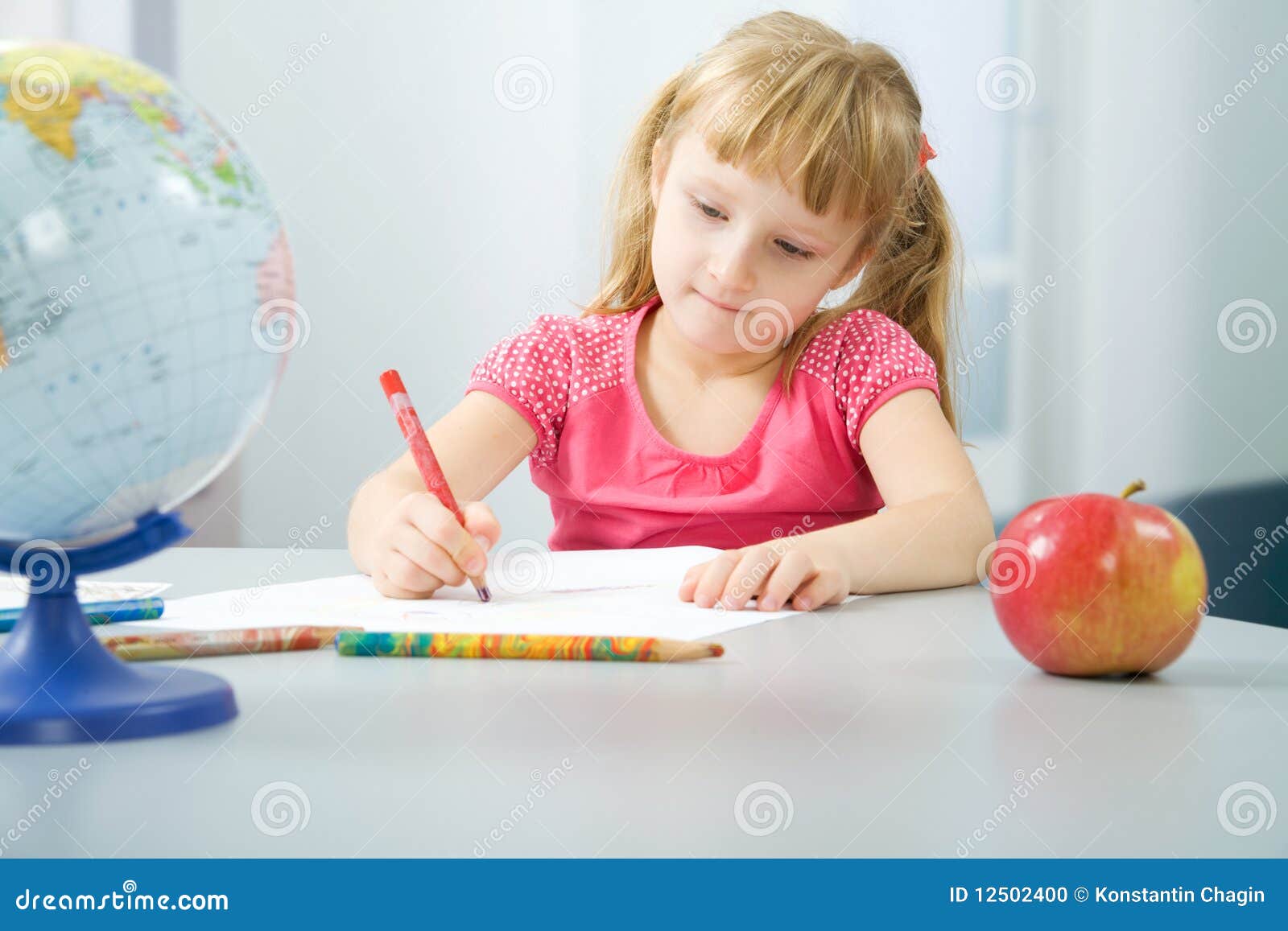 Little Girl Drawing Stock Photo | CartoonDealer.com #12502400