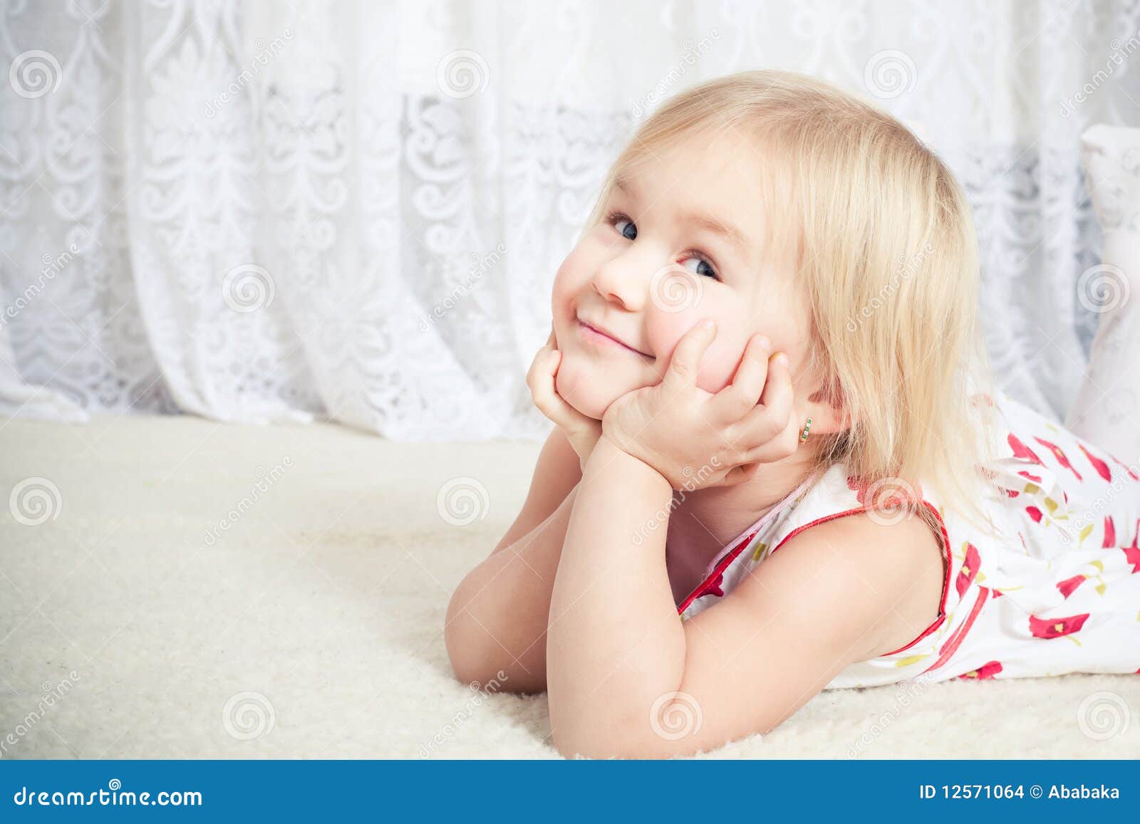 Little girl dreams stock photo. Image of human, beautiful - 12571064