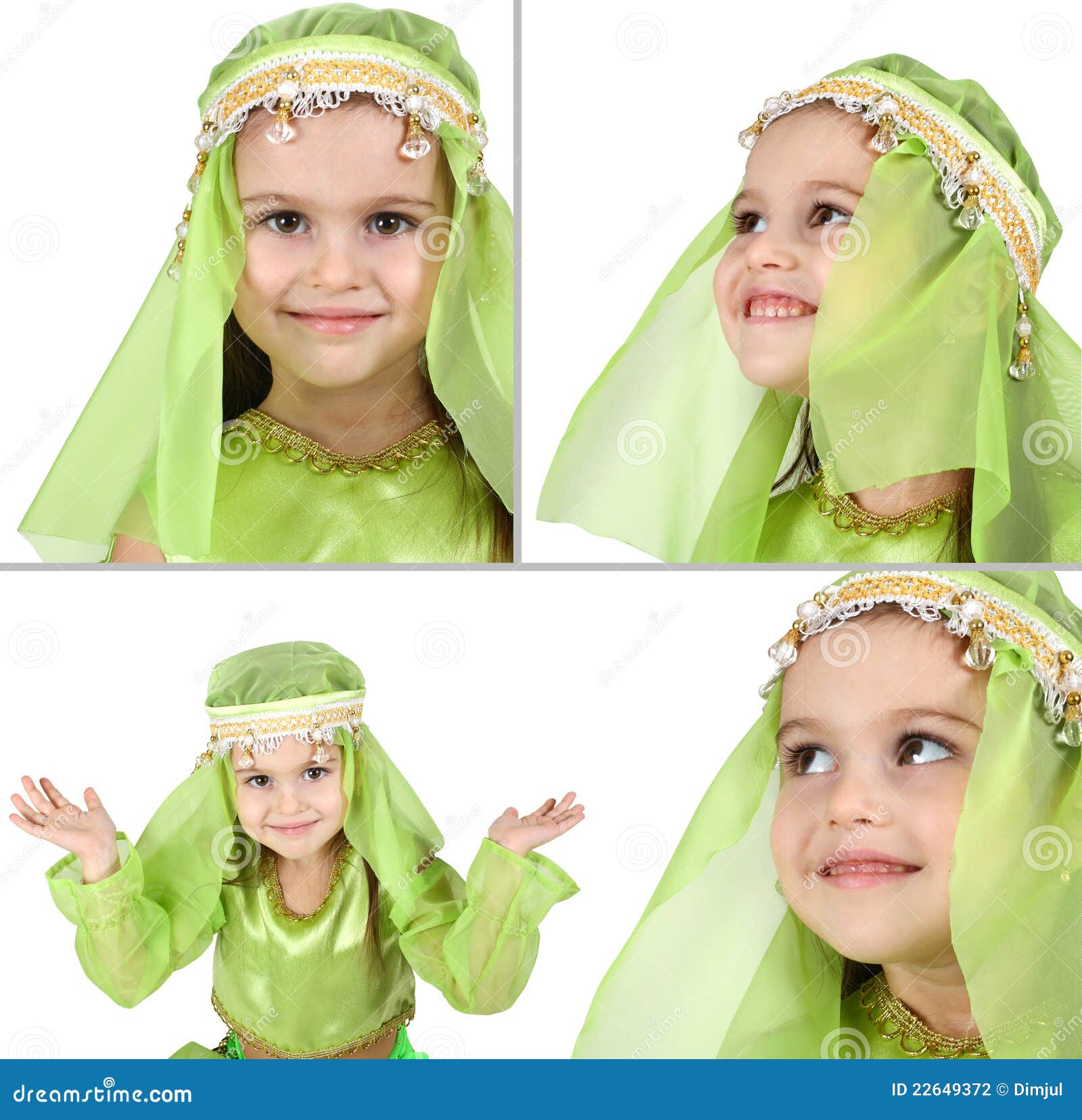 Little Girl Dressed Arabian Stock Photo - Image of islamic, expression ...