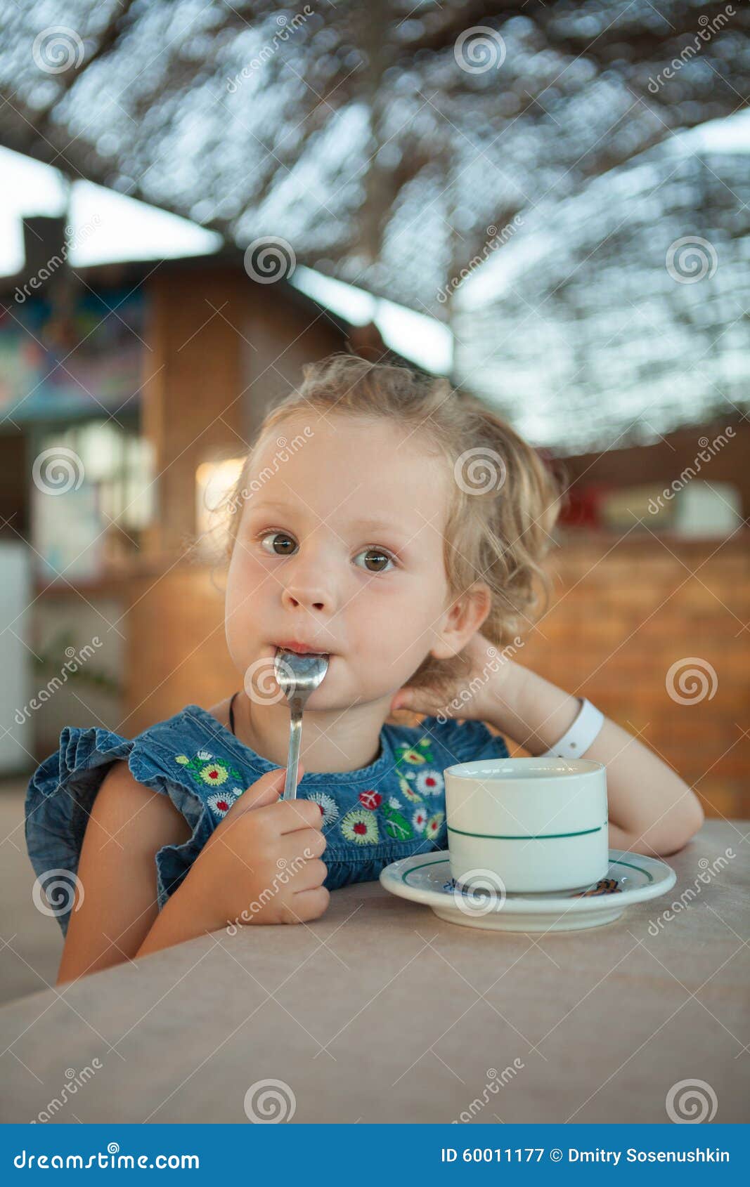Little Girl Drinking Tea from a Cup Stock Image - Image of girl, hair ...
