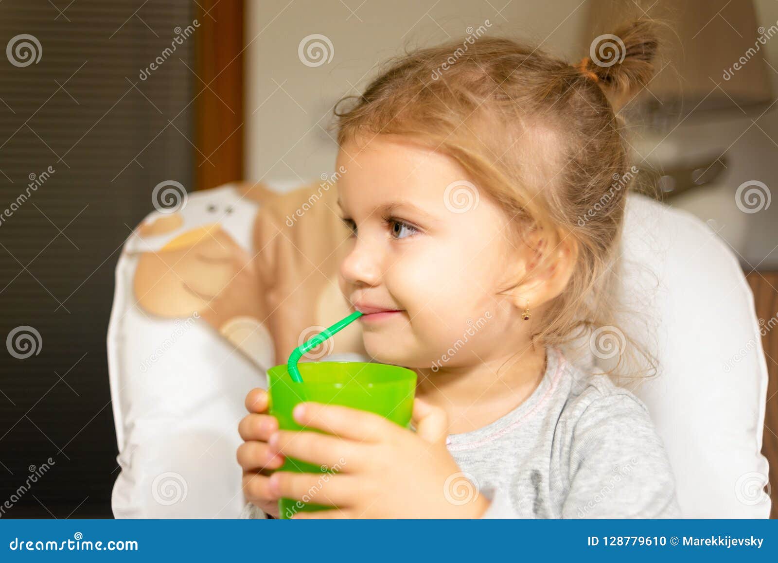 Little Girl is Drinking Tea. Stock Photo - Image of baby, lifestyle ...