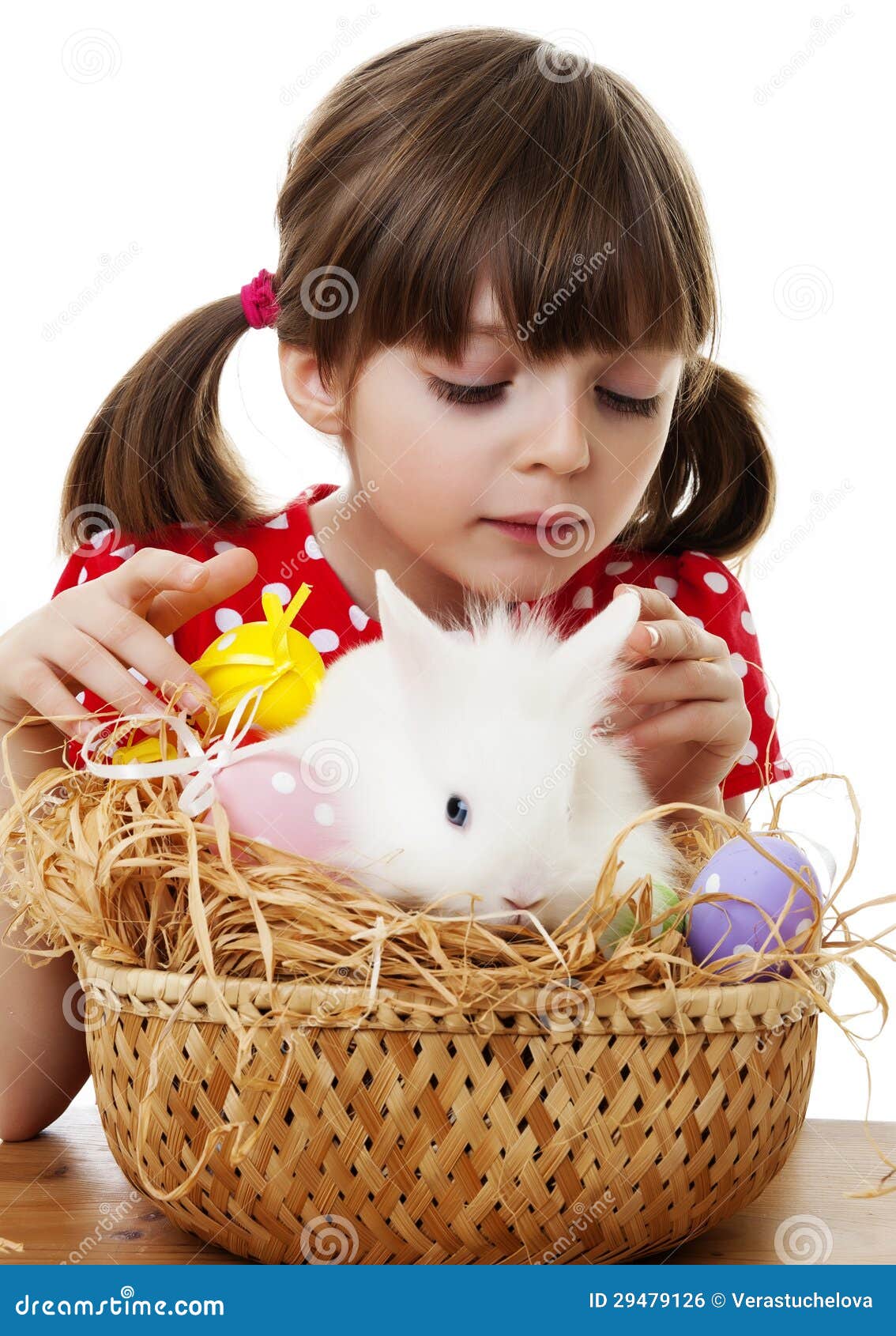 Little Girl with Easter Rabbit Stock Photo - Image of celebration ...
