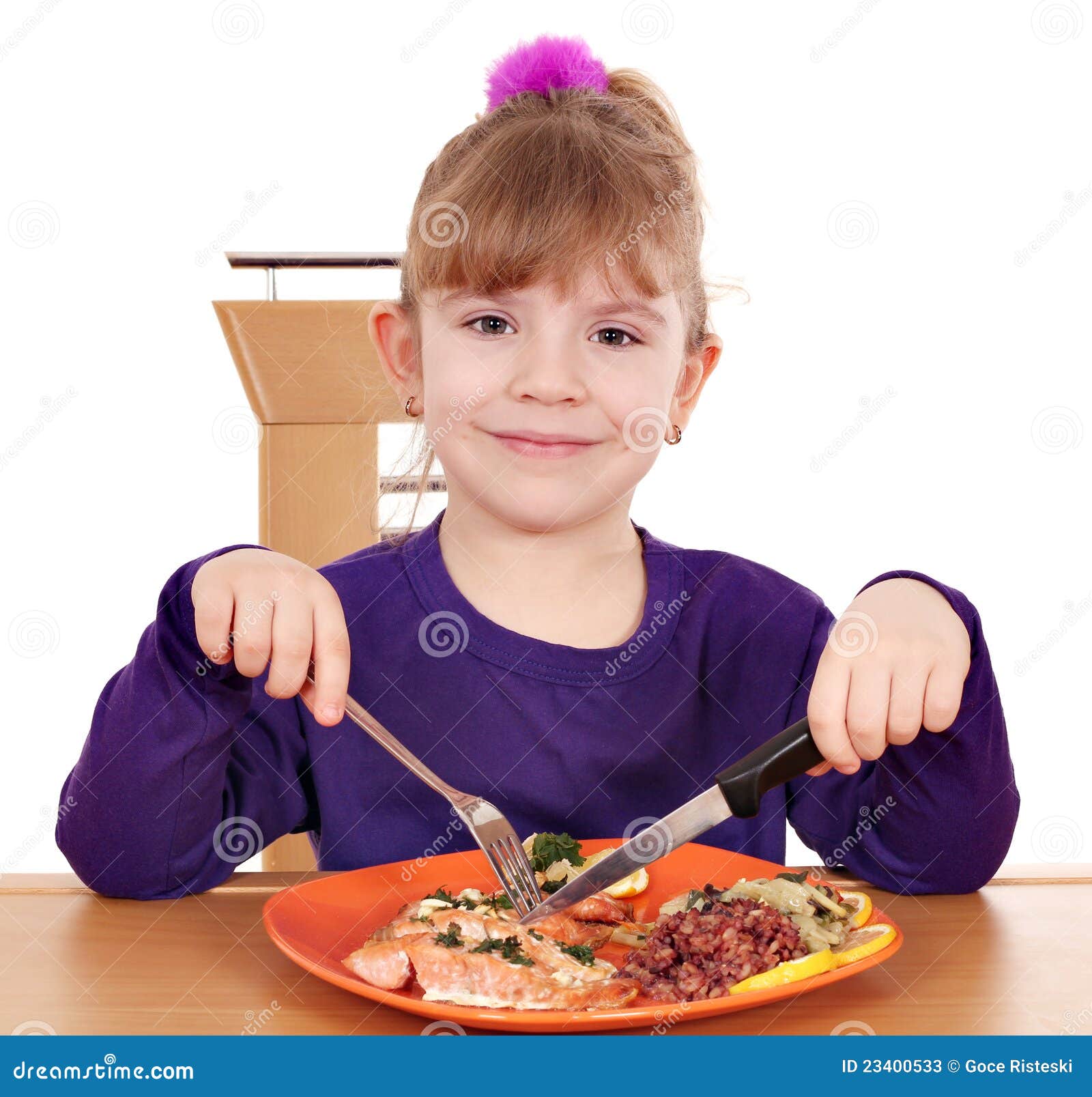 Little girl eating stock image. Image of gourmet, cooked - 23400533