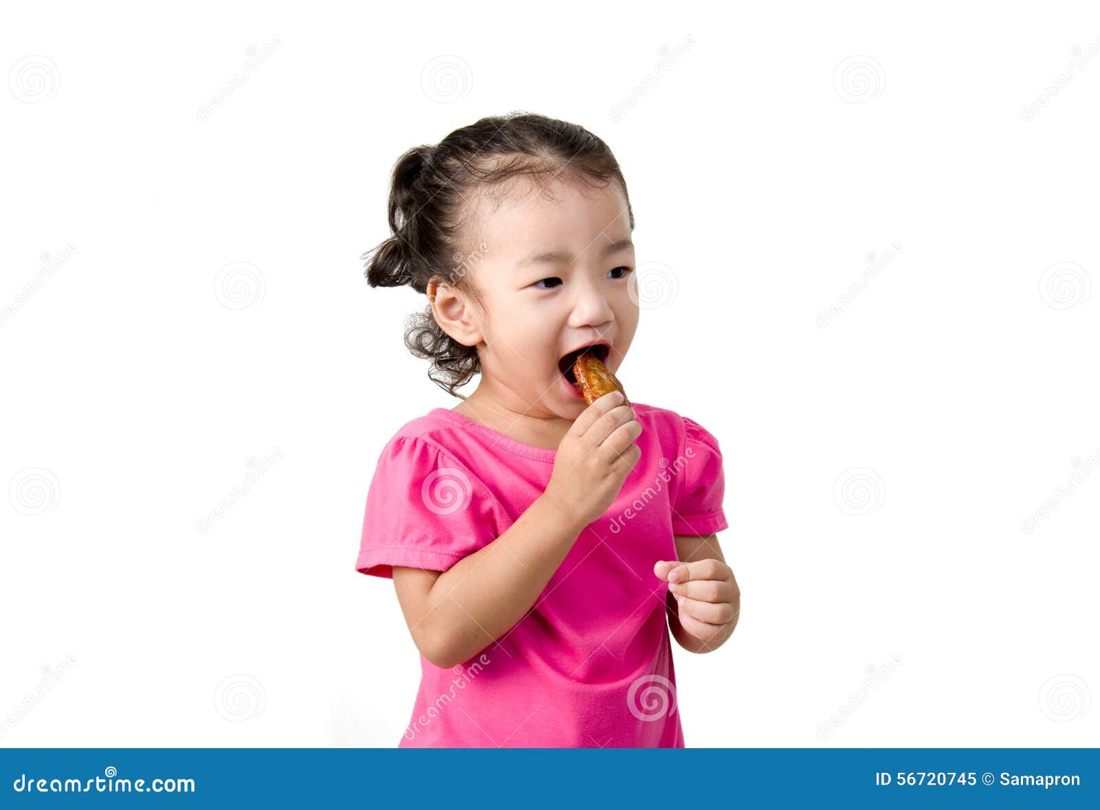 Little girl eating chicken stock image. Image of healthy - 56720745