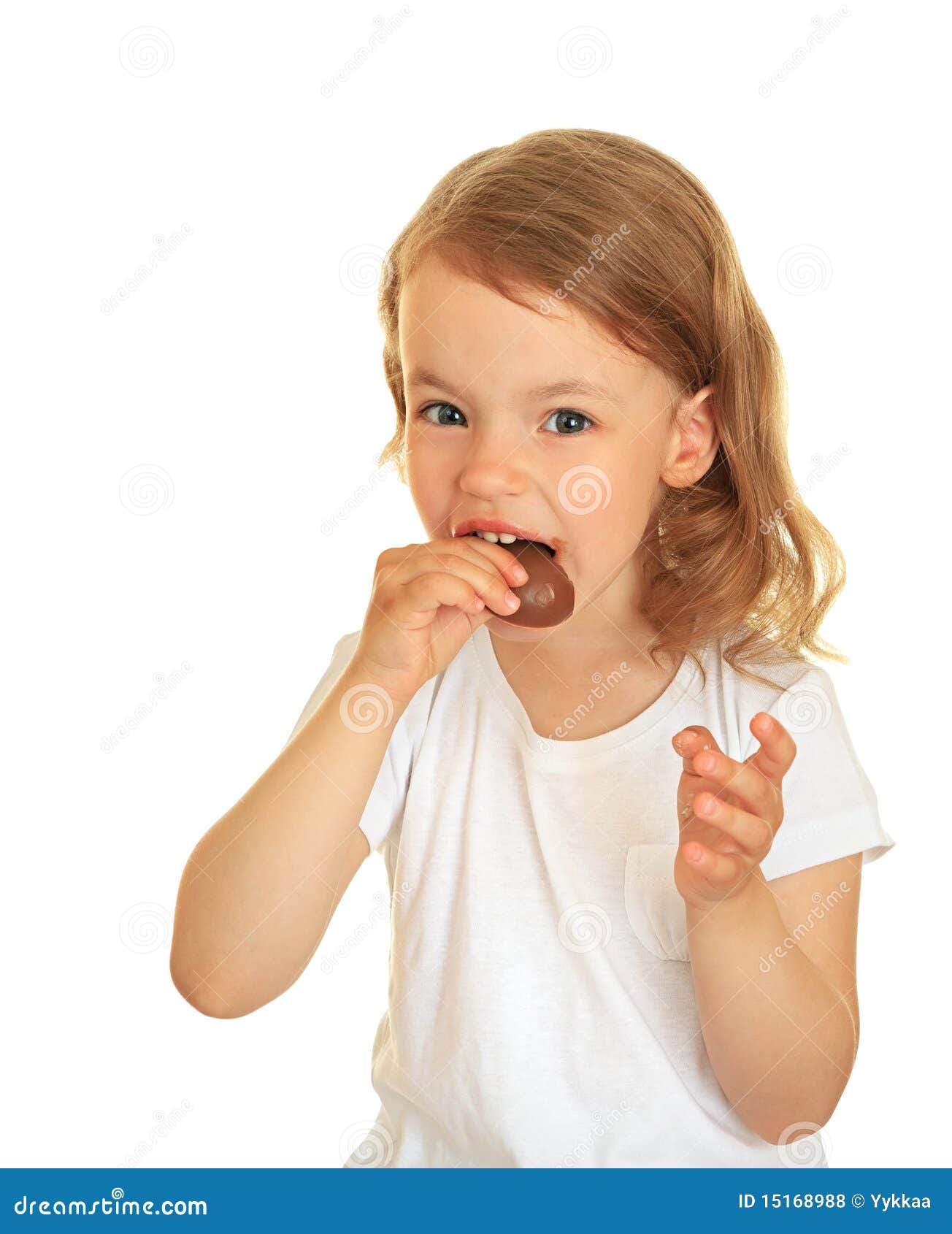 Little Girl Eating Chocolate. Stock Photo - Image of little, chocolate ...