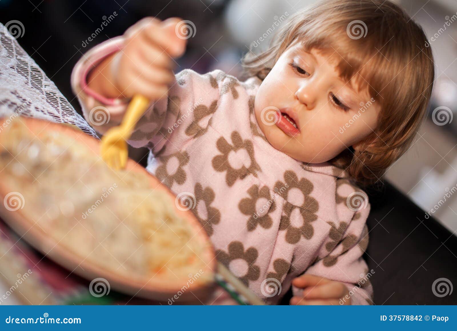Little girl eating lunch stock photo. Image of cheerful - 37578842