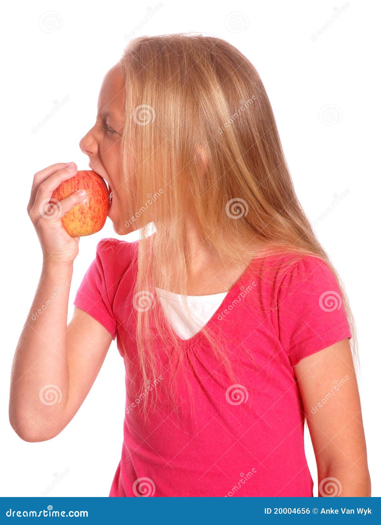 Child Eating Apple Fruit on White Stock Photo - Image of white, apple ...