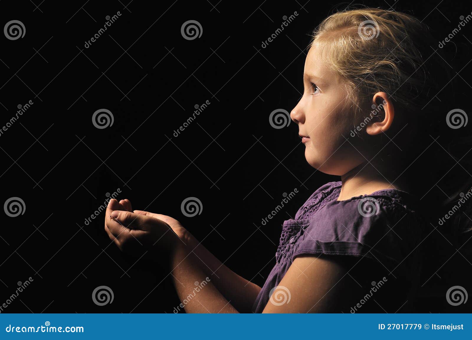 Little Girl with Empty Hands. Stock Image - Image of human, cute: 27017779