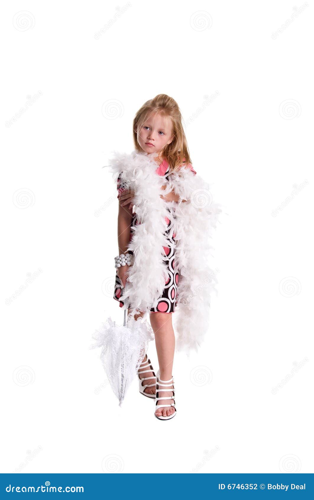 Little Girl Feathers and Lace Stock Photo - Image of isolated, dots ...