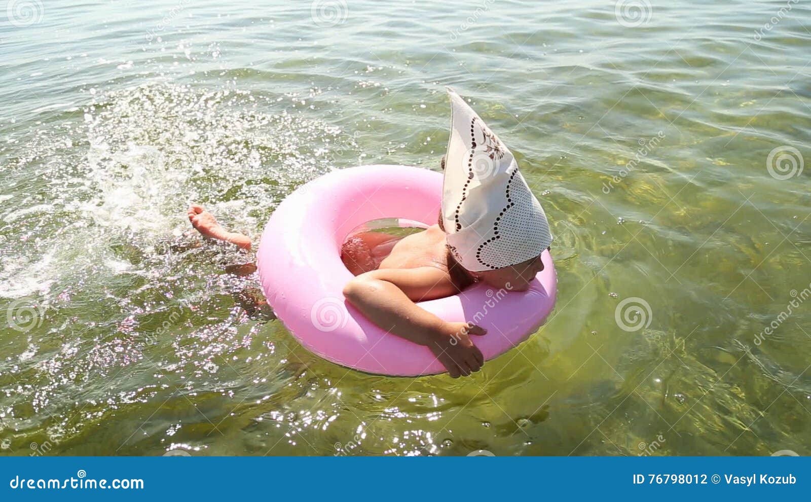 Little girl floats stock footage. Video of enjoyment - 76798012