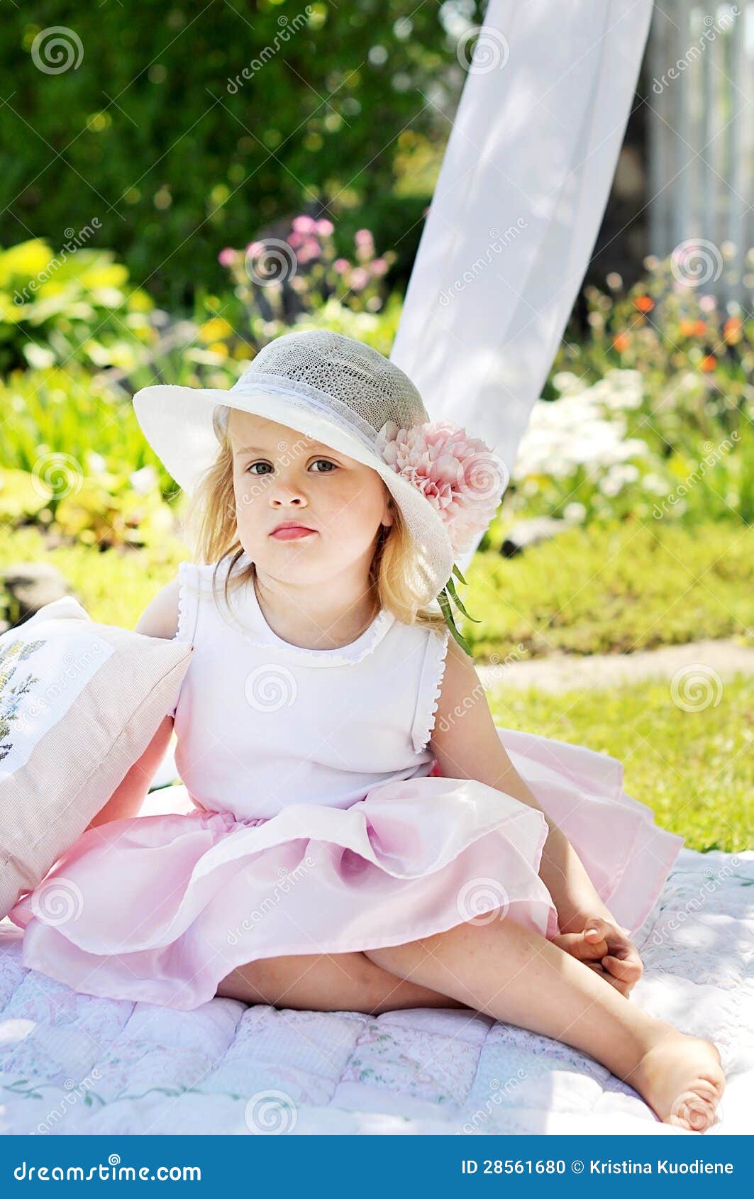 Little girl with flowers stock photo. Image of color - 28561680