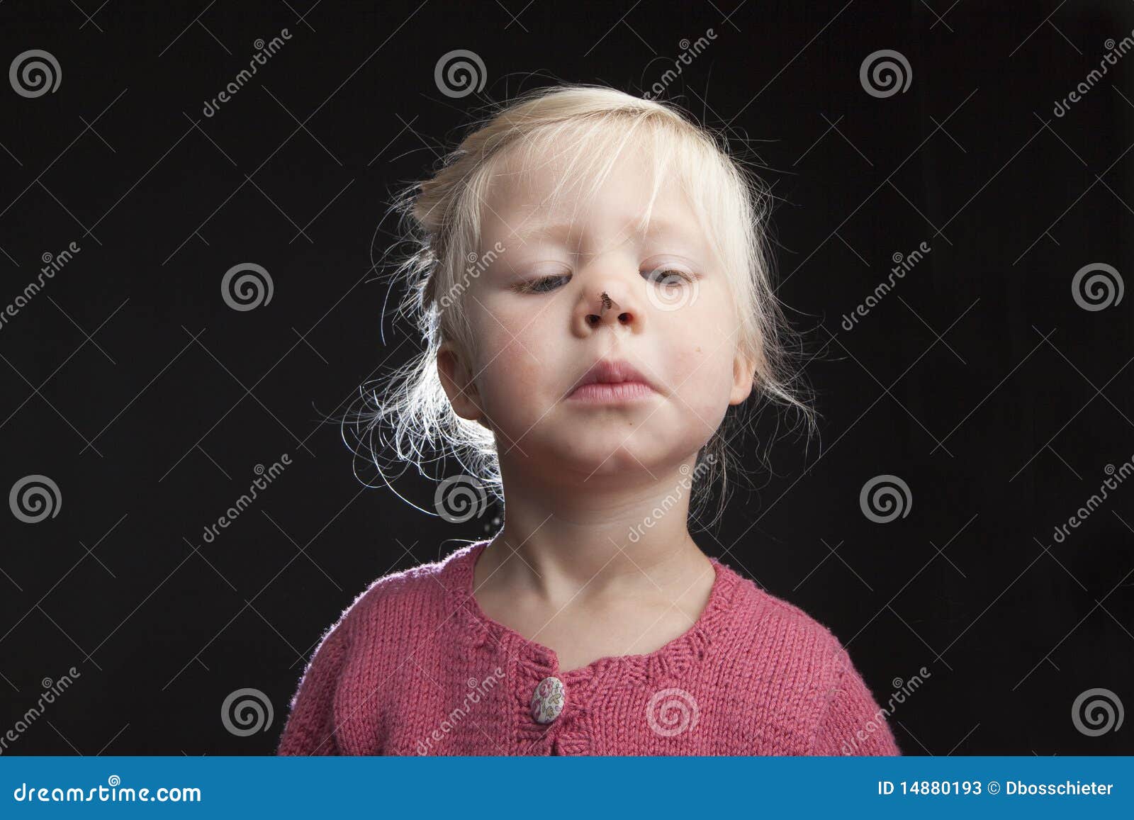 Little Girl with Fly on Her Nose Stock Image - Image of banusa, girl ...