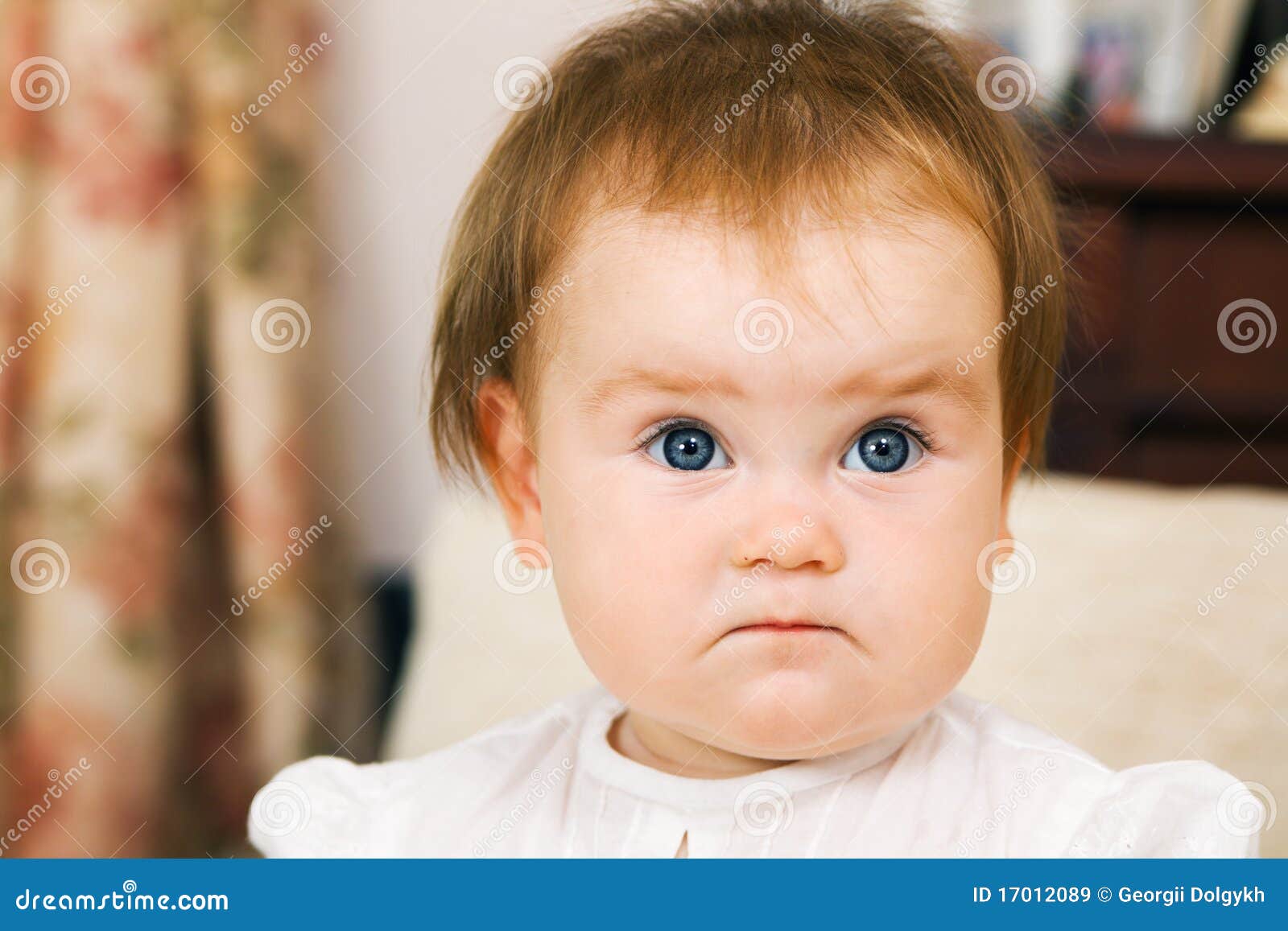 Little girl is frowning stock image. Image of facial - 17012089