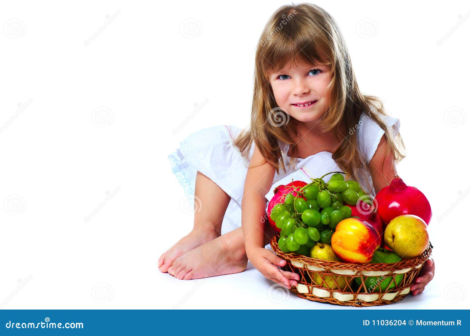 Little girl with fruits stock photo. Image of caucasian - 11036204