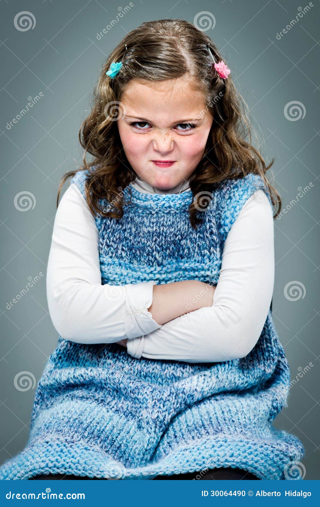 Little Girl with Furious Expression Stock Photo - Image of freshness ...