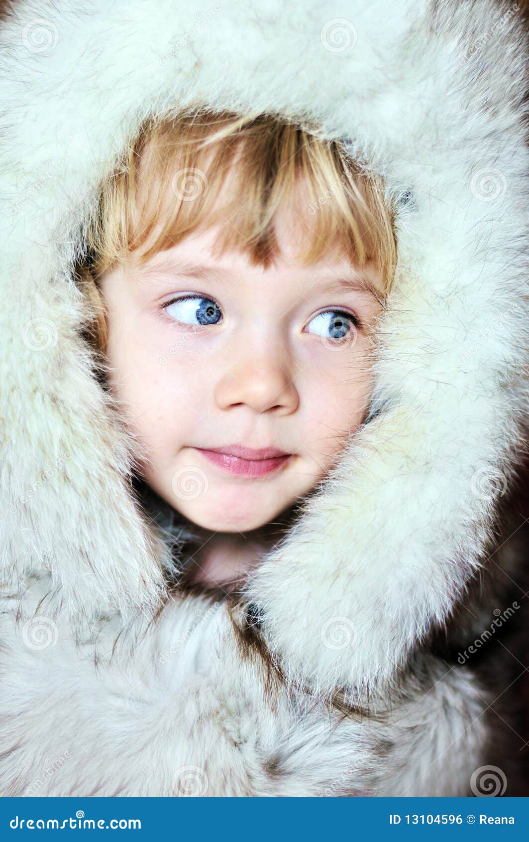 Little girl in furs stock photo. Image of white, cheerful - 13104596