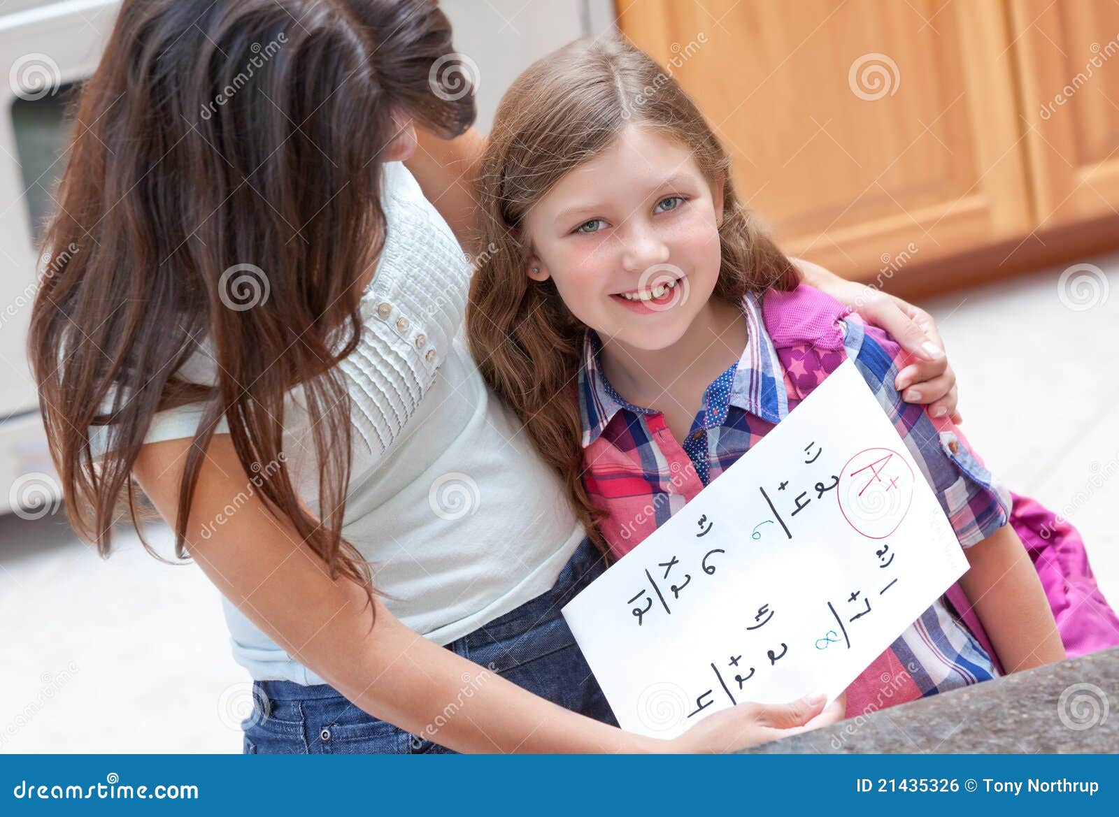 Little Girl Gets Good Grade on Her Homework Stock Photo - Image of ...