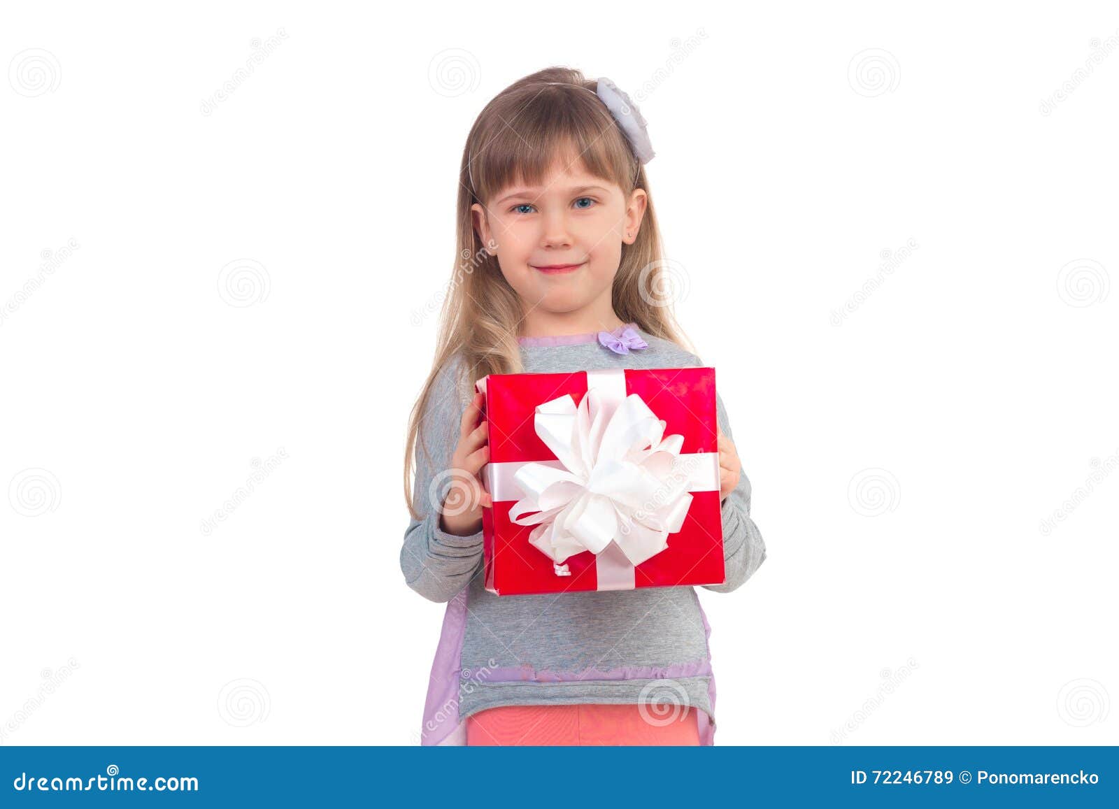 Little girl with gift box stock image. Image of cheerful - 72246789