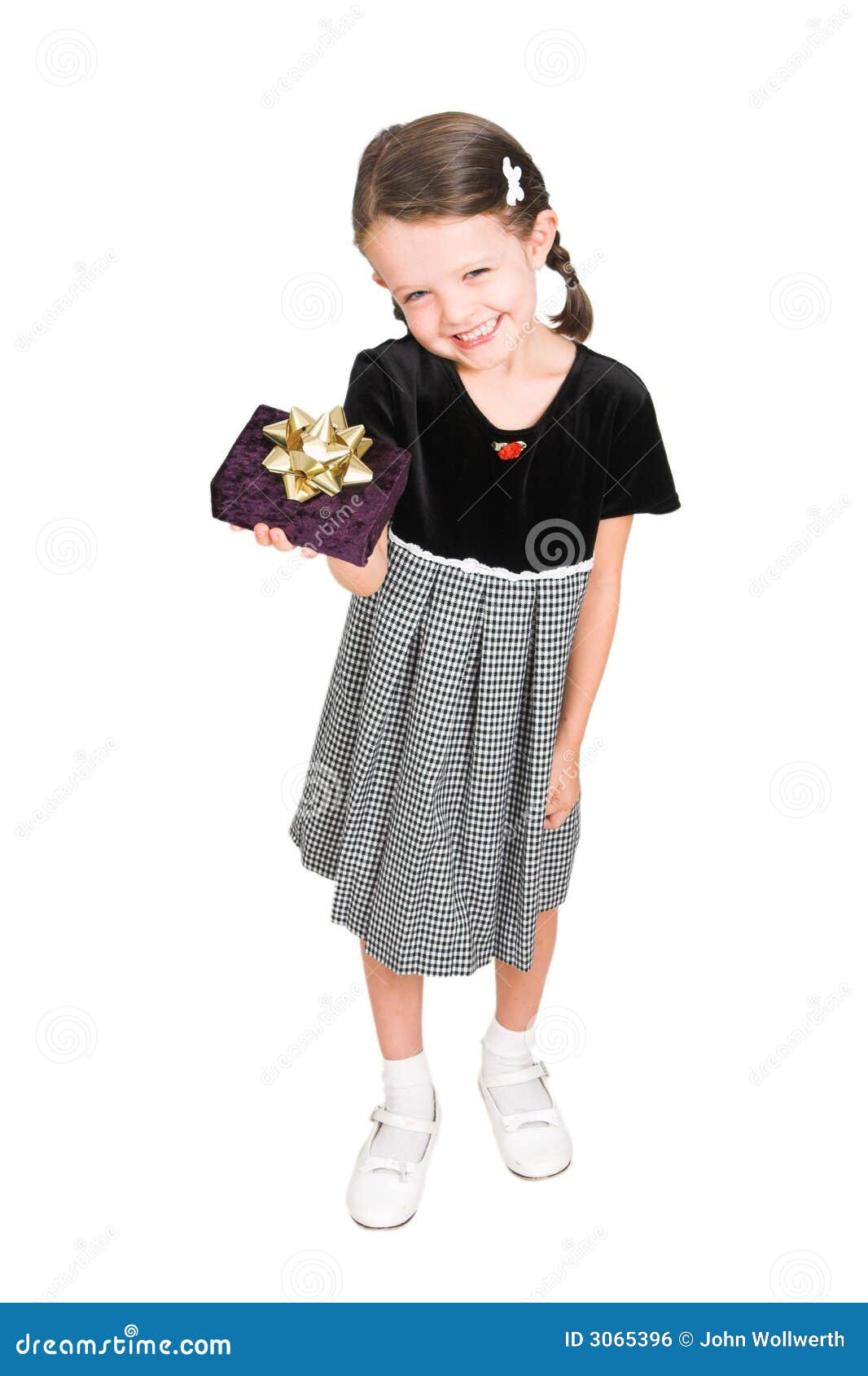 Little girl giving gift stock photo. Image of child, glad - 3065396