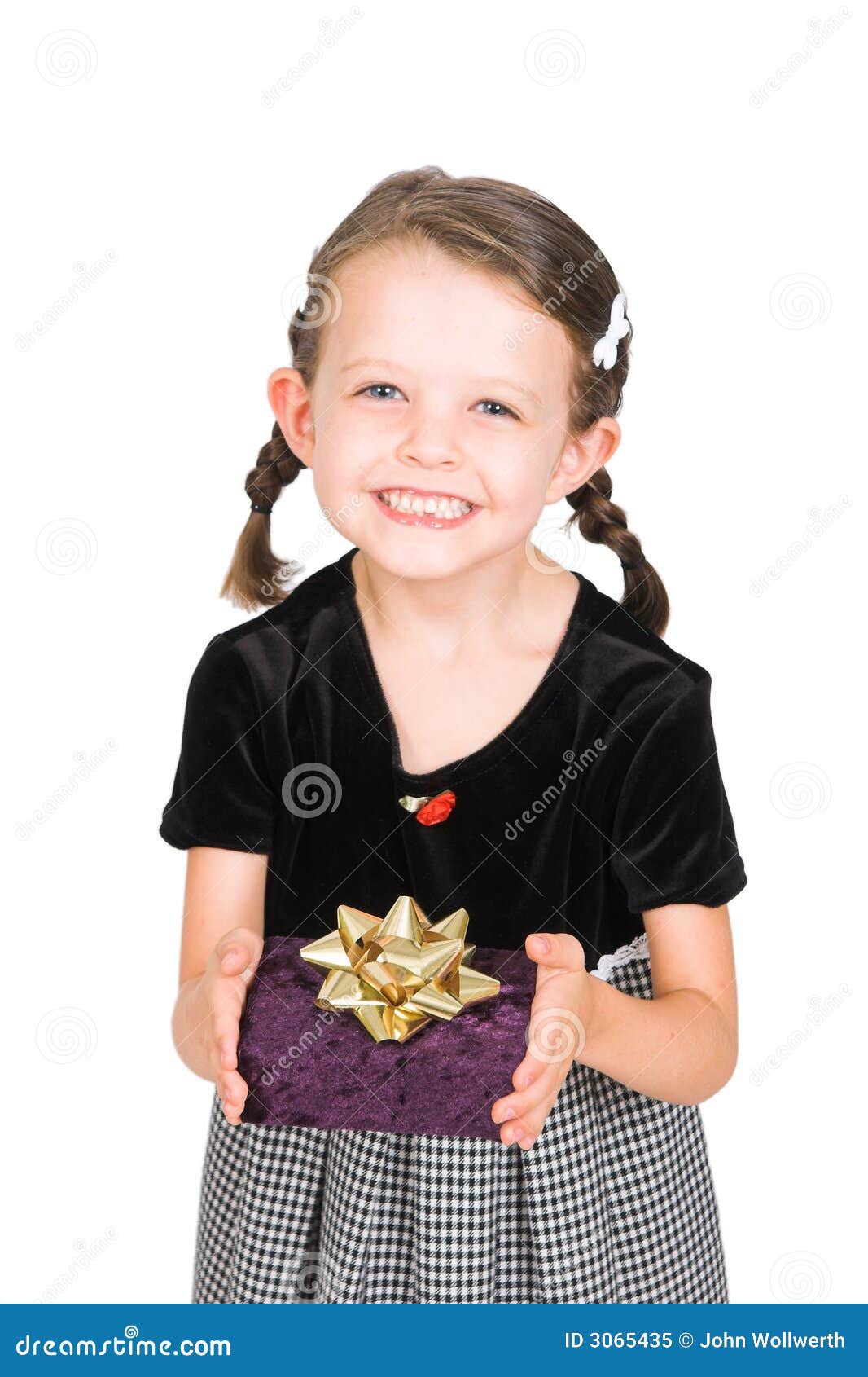 Little girl giving gift stock image. Image of present - 3065435