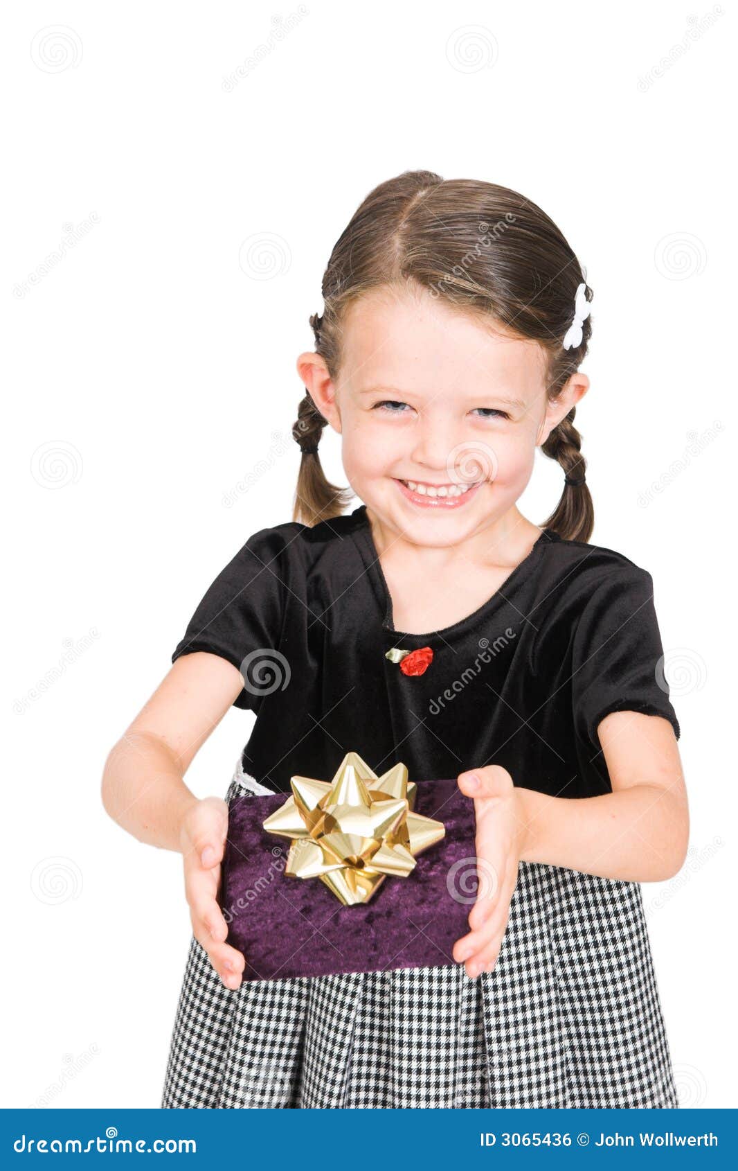 Little girl giving gift stock photo. Image of child, give - 3065436