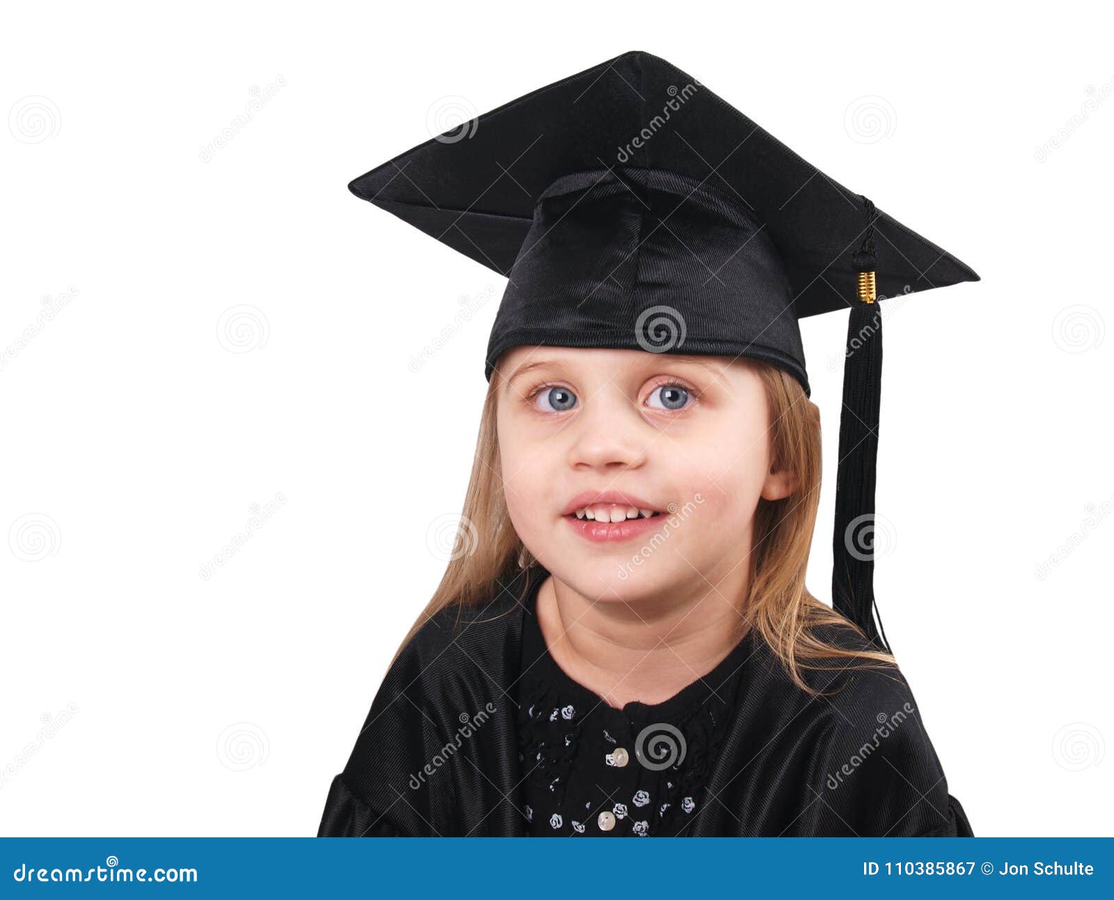 A little girl graduate stock image. Image of young, isolated - 110385867