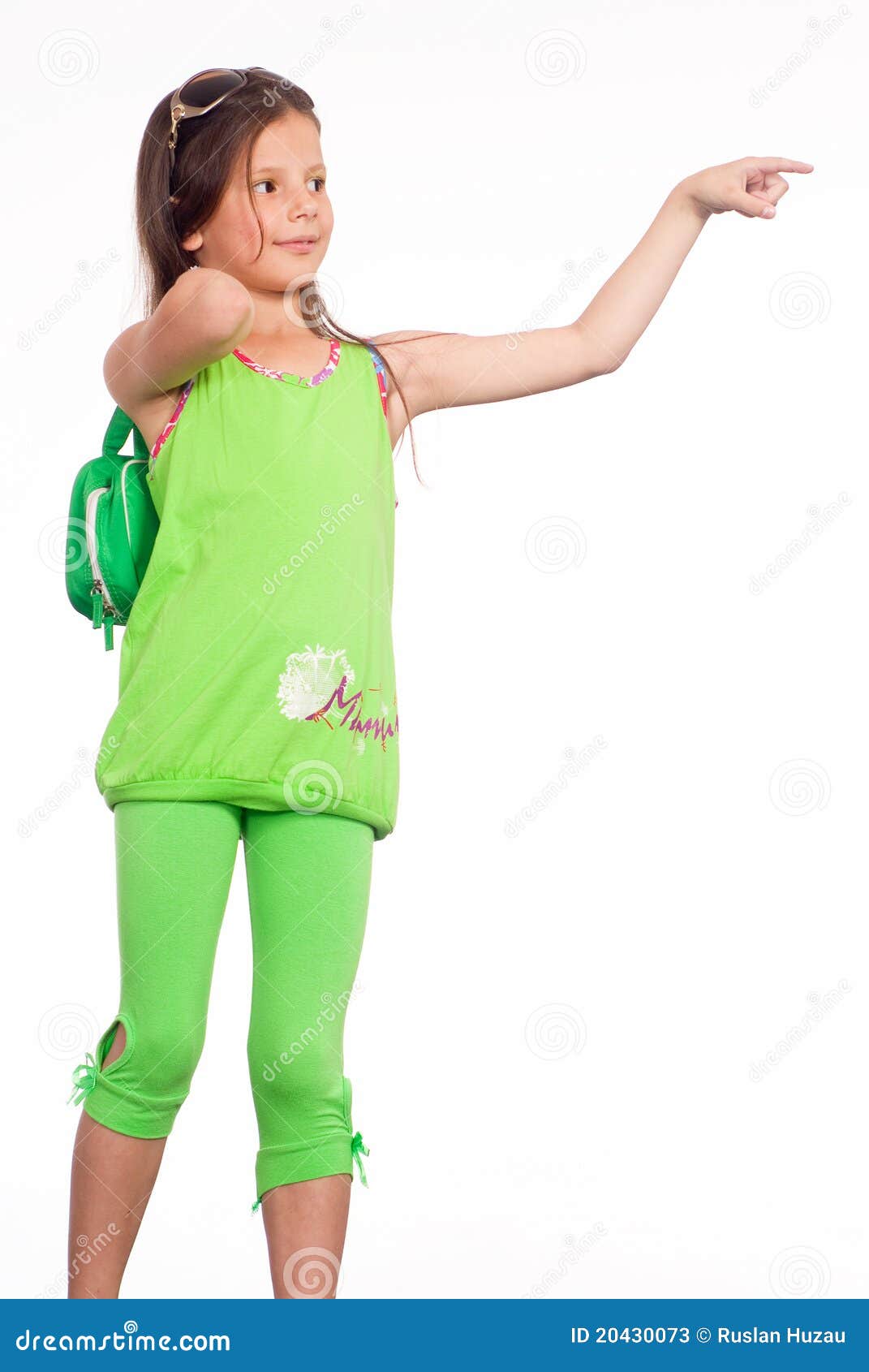 Little girl in green stock image. Image of child, female - 20430073