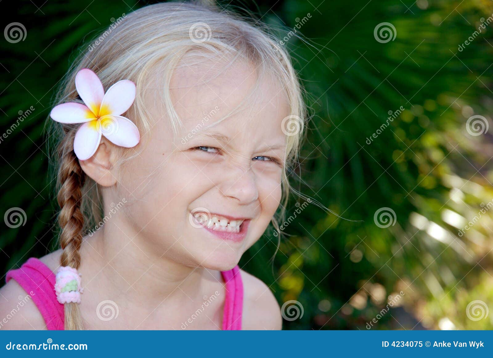 Little girl grinning stock image. Image of hair, blond - 4234075