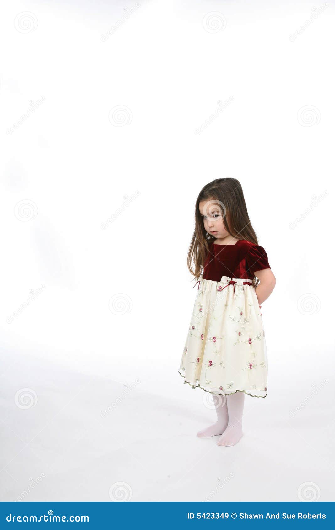 Little Girl with Hands Behind Her Back Stock Image - Image of pretty ...