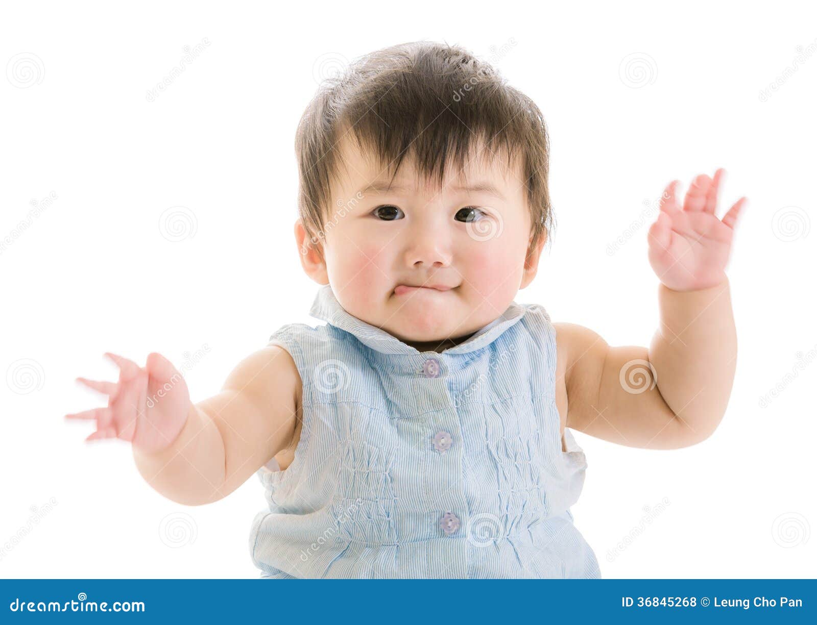 Little girl with hands up stock photo. Image of asia - 36845268