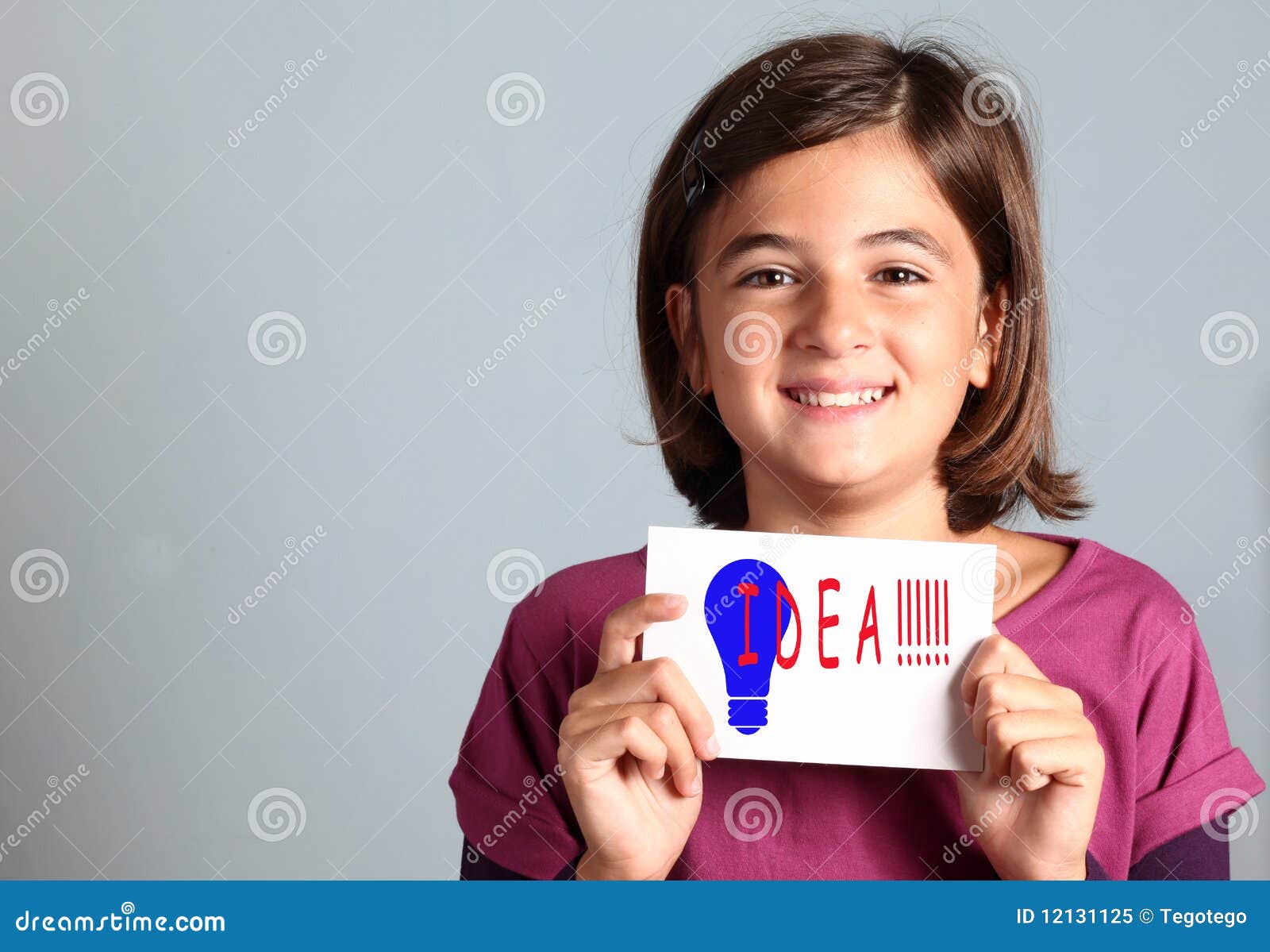 Little Girl Has a Good Idea Stock Image - Image of adolescence, bulb ...