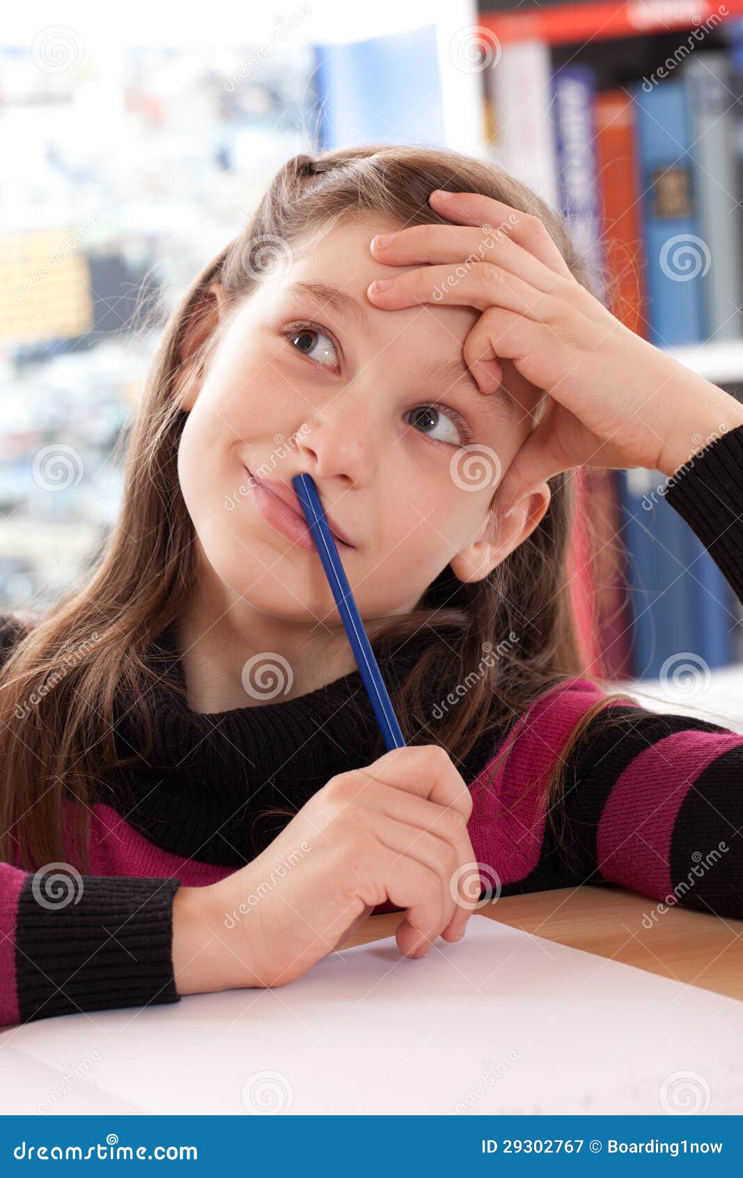 Little Girl Has a Good Idea Stock Image - Image of small, student: 29302767