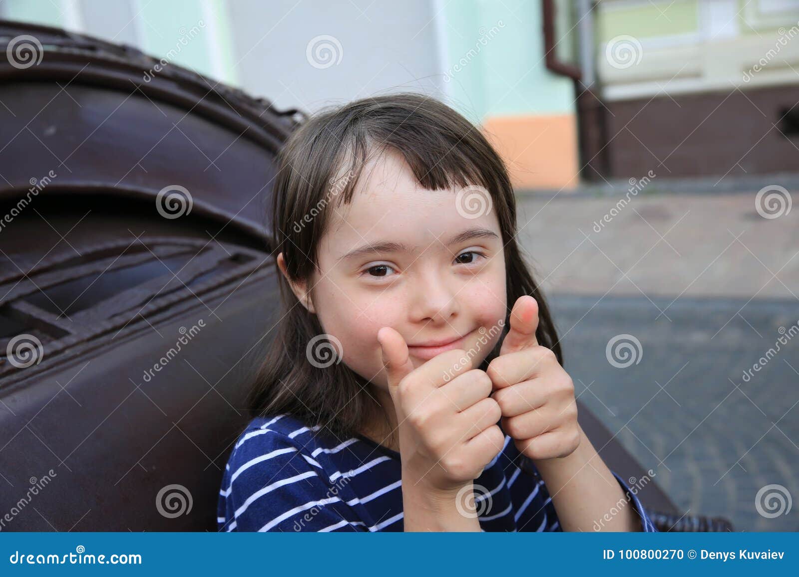 Little girl have fun stock photo. Image of gesturing - 100800270