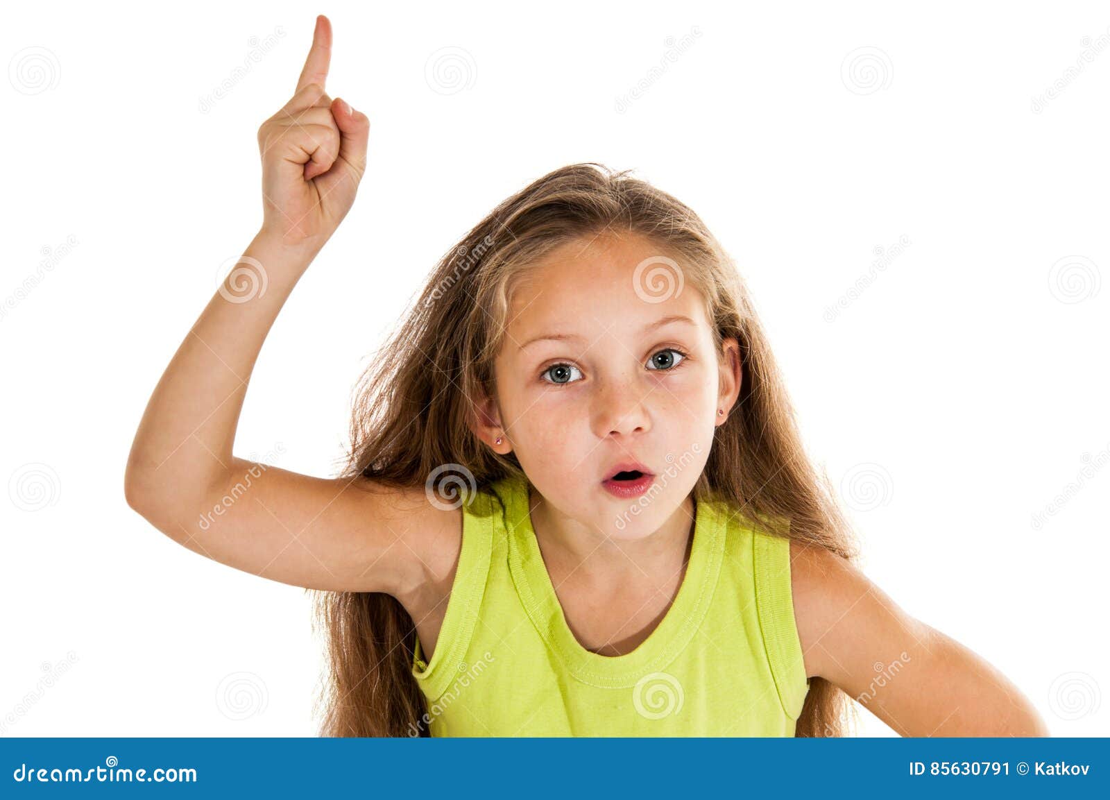 Little girl have an idea stock image. Image of action - 85630791