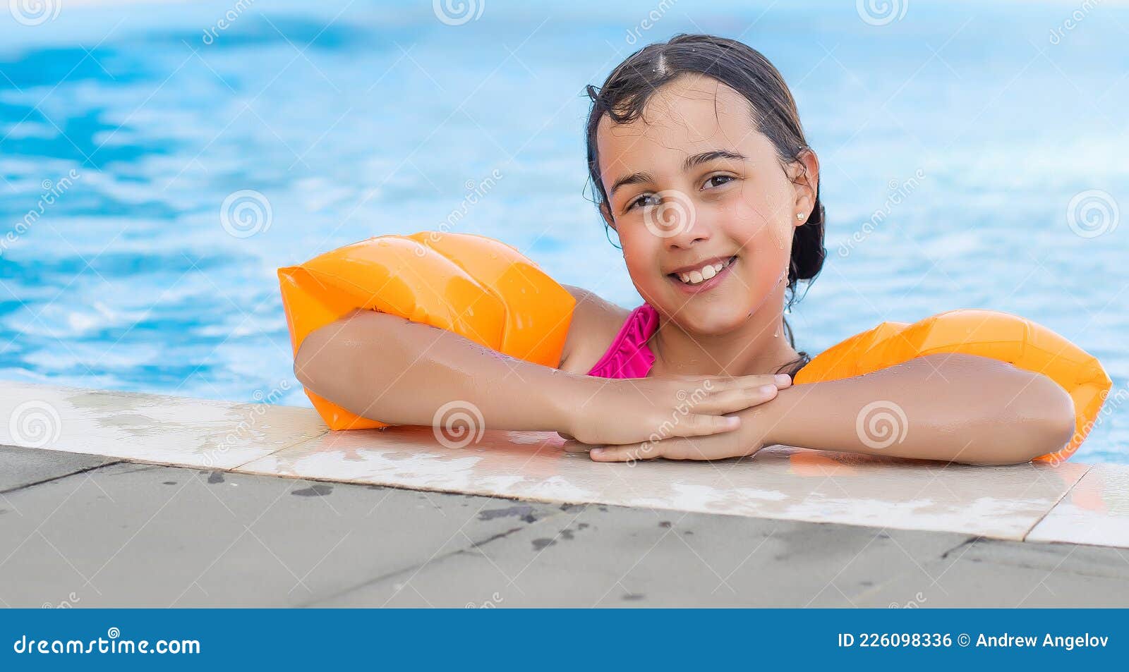 Little Girl Having Fun in the Pool Stock Photo - Image of girl, pool ...
