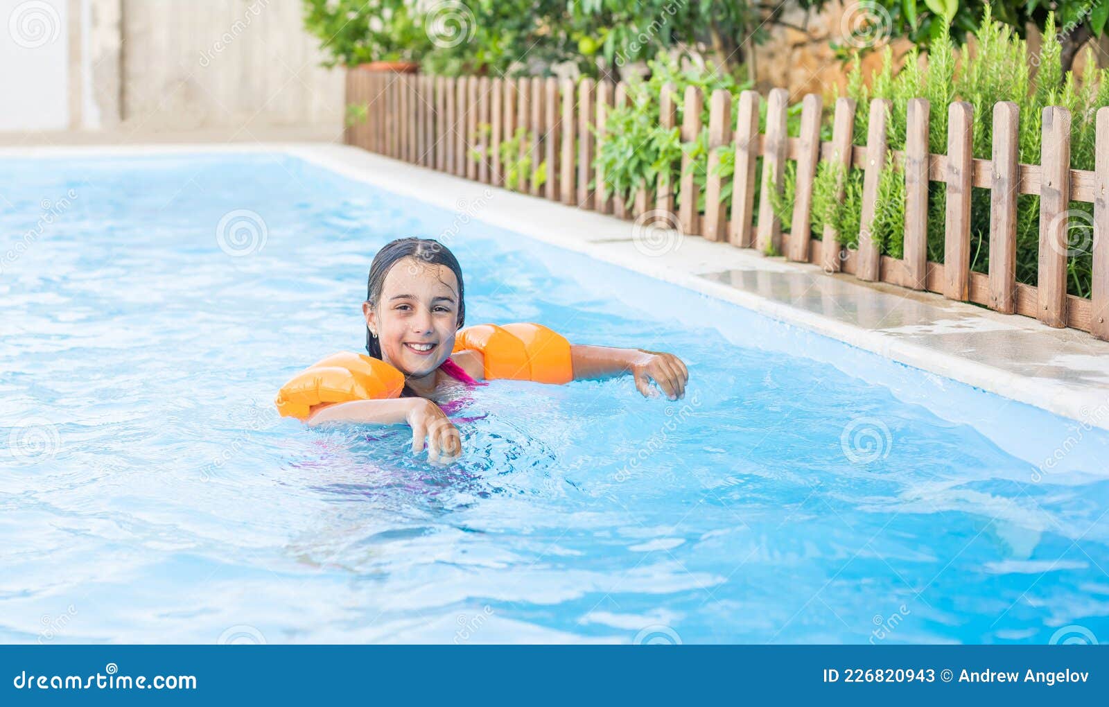 Little Girl Having Fun in the Pool Stock Image - Image of camera ...