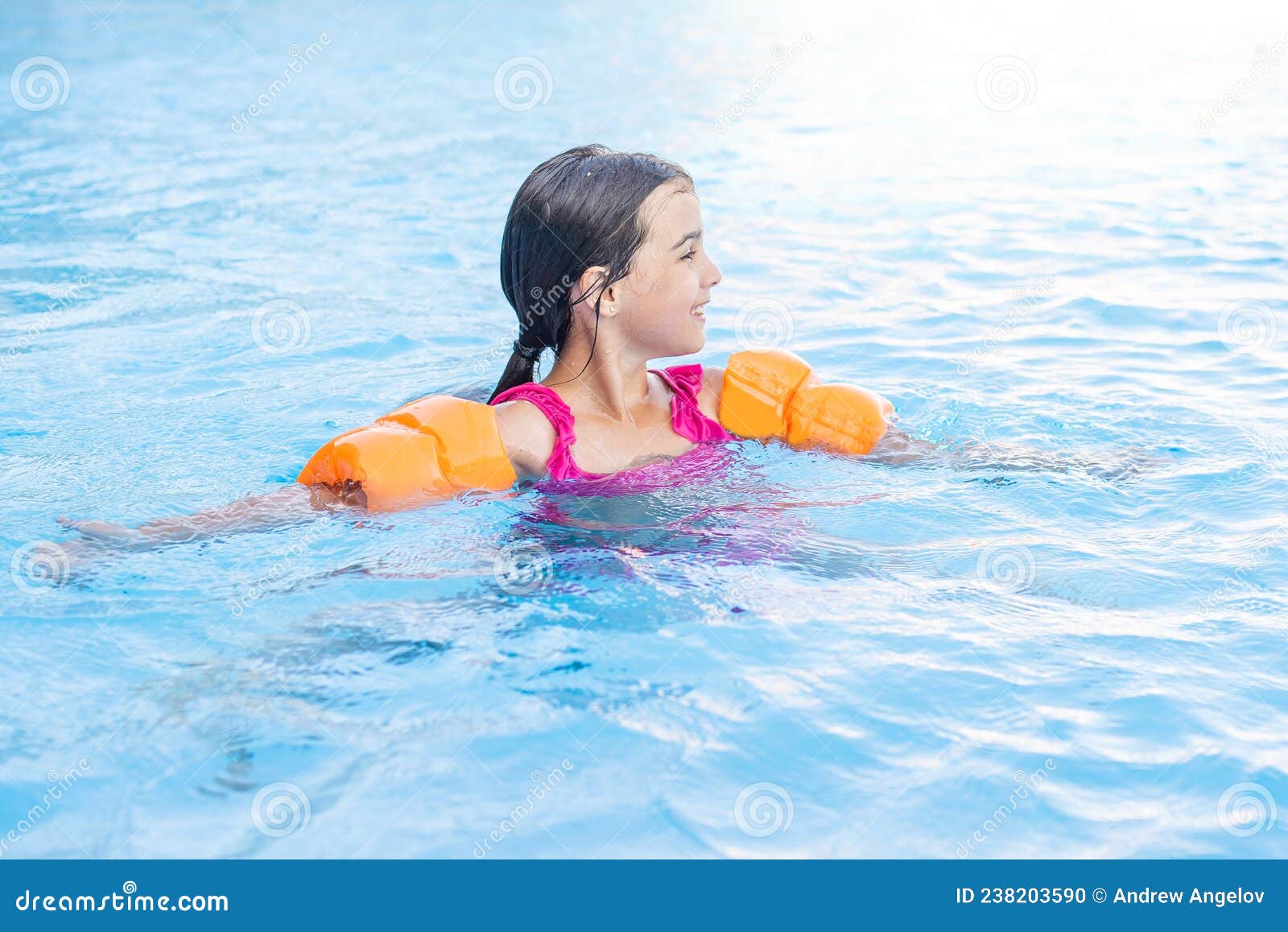 Little Girl Having Fun in the Pool Stock Photo - Image of happy ...