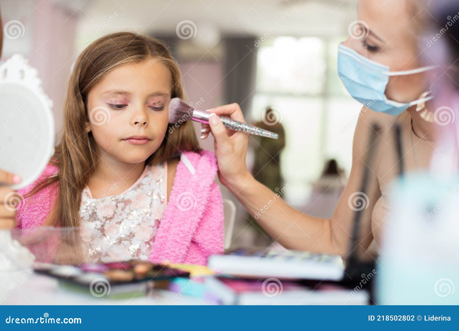 Little Girl Having a Make Up Time Stock Photo - Image of ethnicity ...