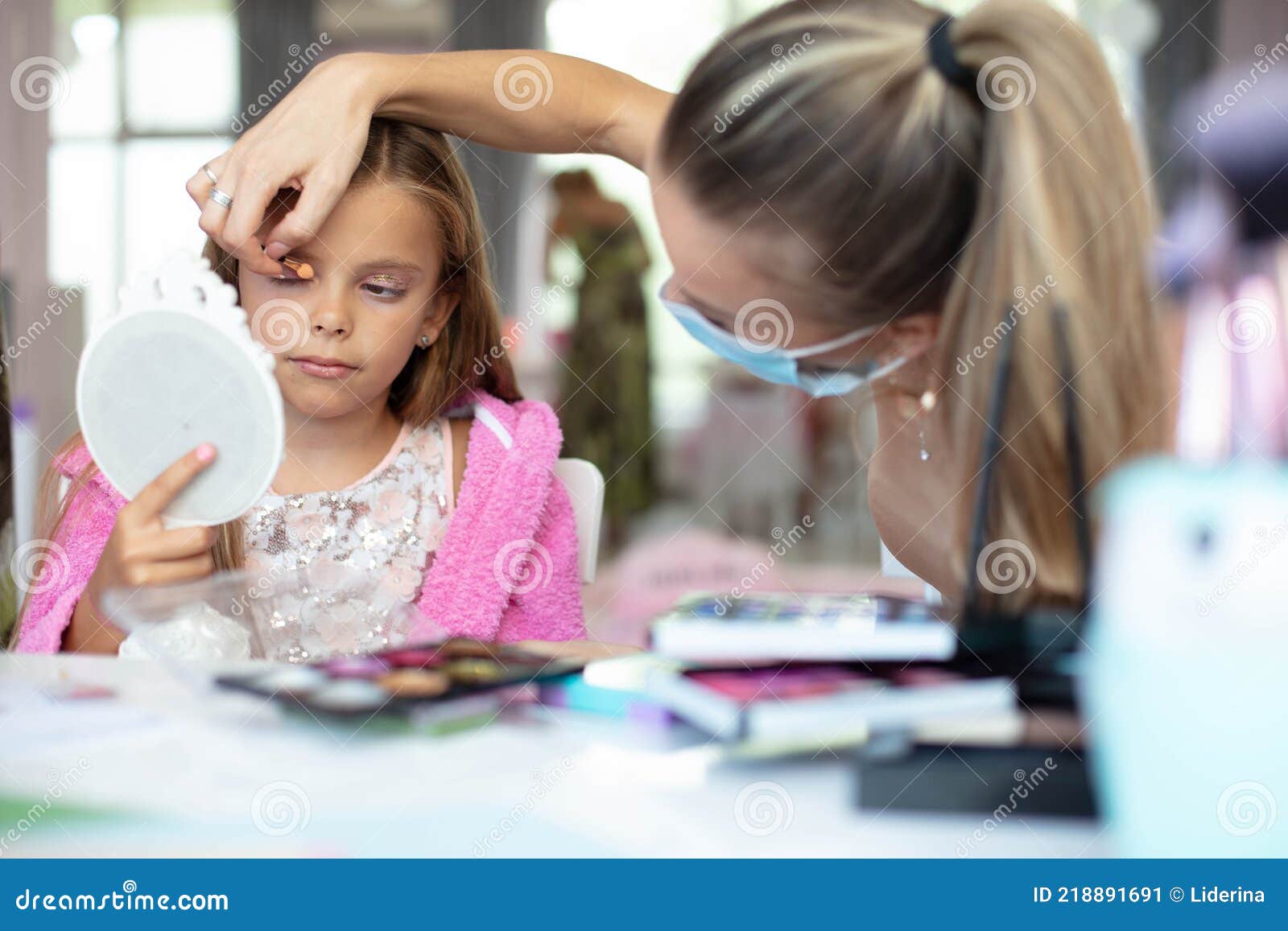 Little Girl Having a Make Up Time Stock Image - Image of pretty ...