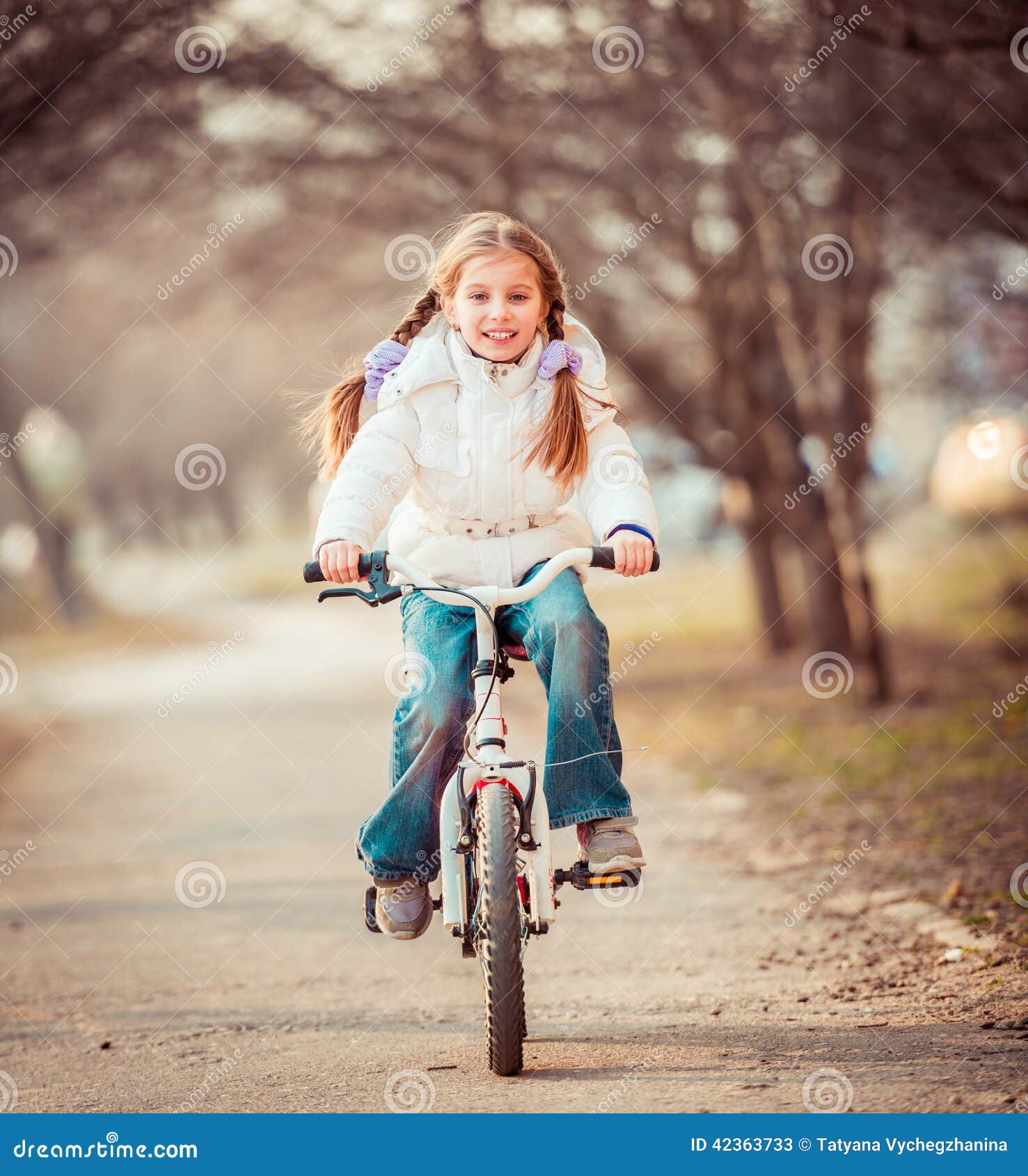 Little Girl with Her Bicycle Stock Image - Image of cheerful, cycle ...