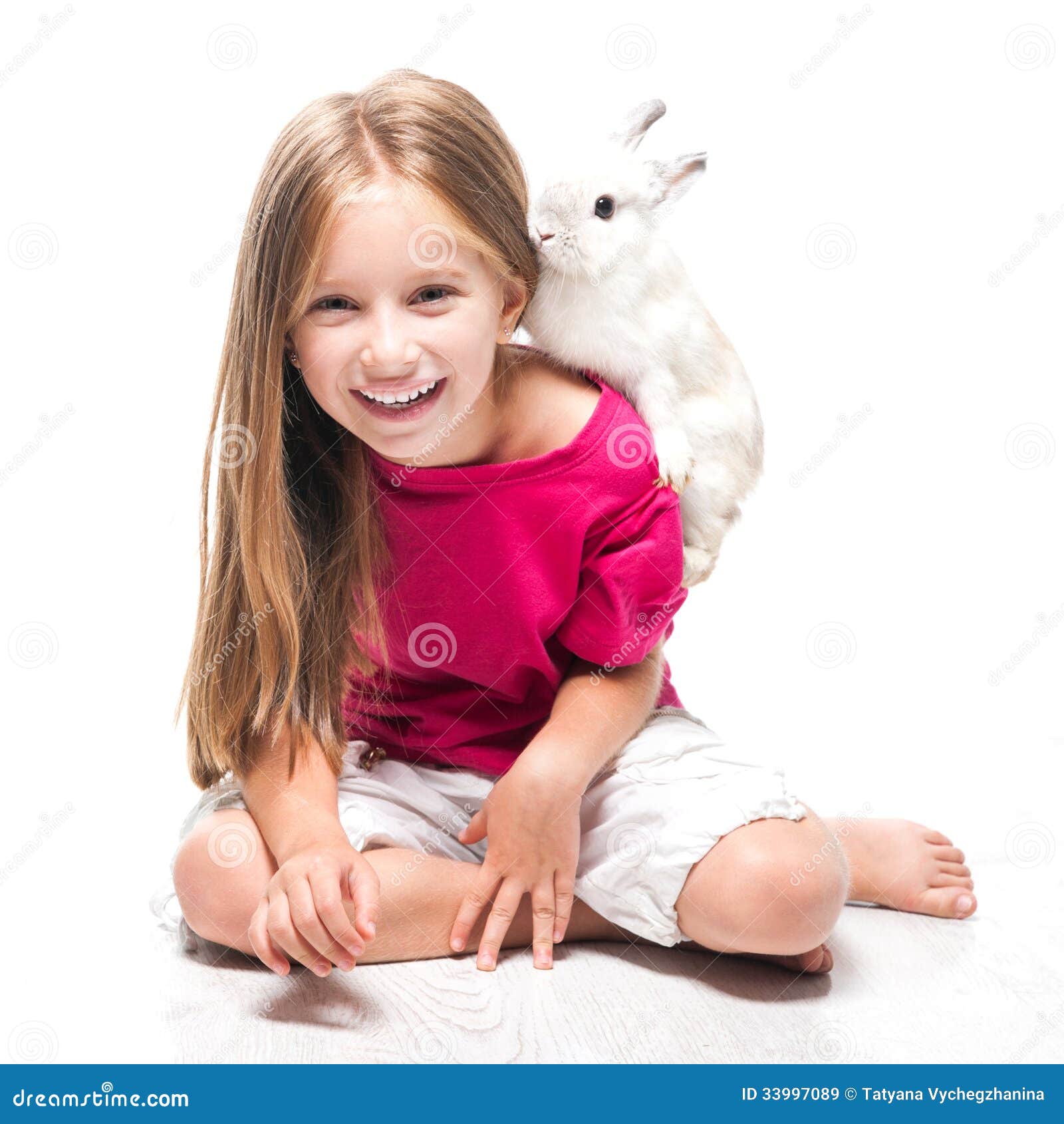 Little Girl with Her Rabbit Stock Image - Image of beautiful, person ...