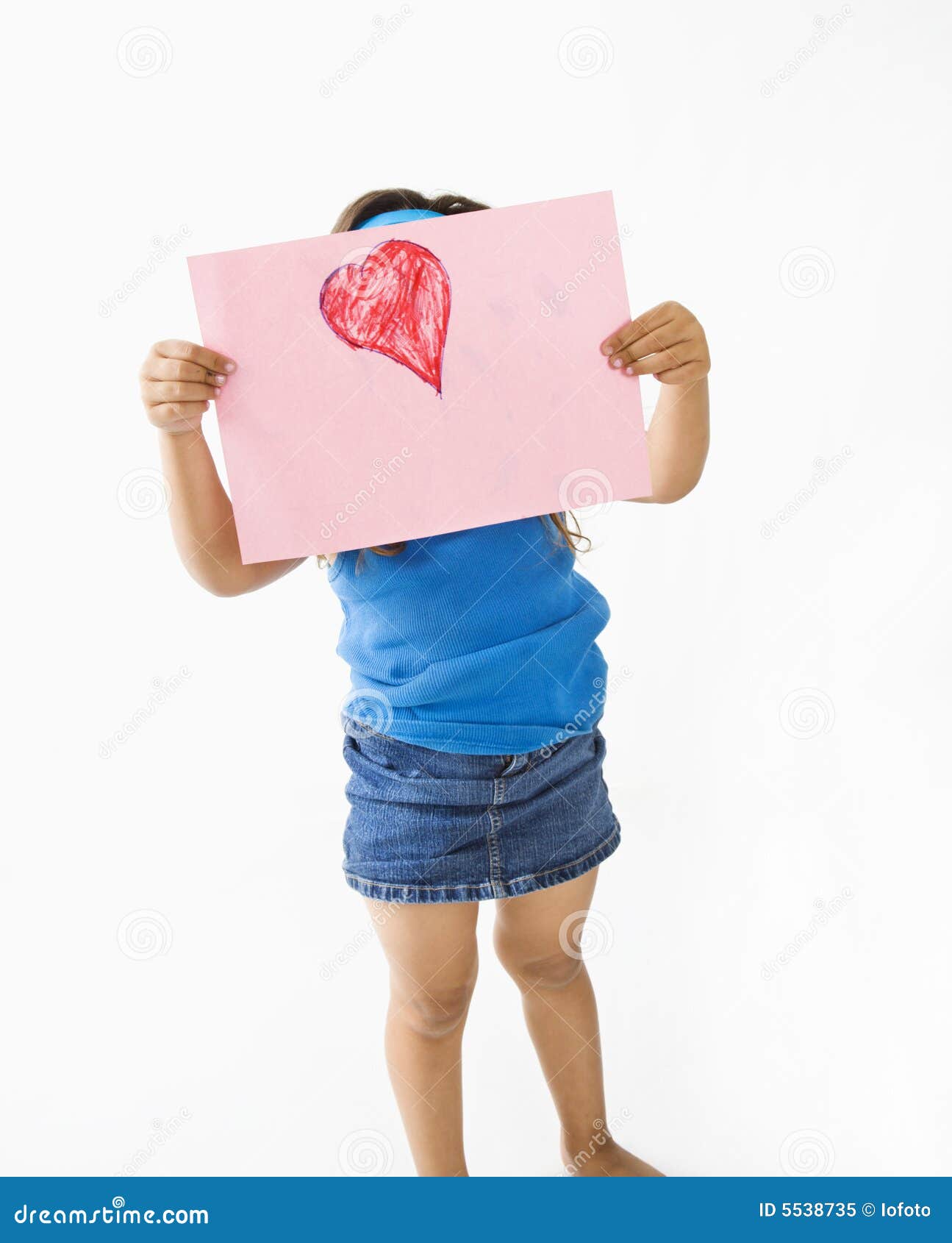 Little Girl Holding Drawing. Stock Image - Image of drawing, playtime ...