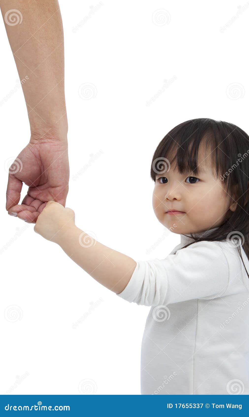 Little Girl Holding the Hand of the Father Stock Image - Image of hands ...