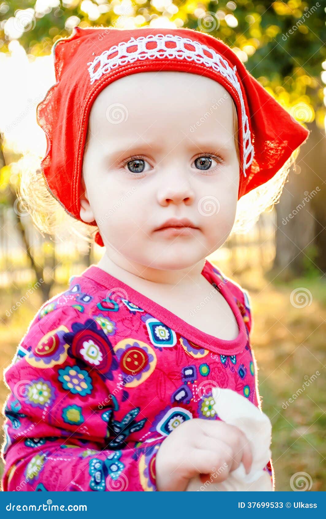 Little Girl Holding a Handkerchief. Stock Image - Image of people ...