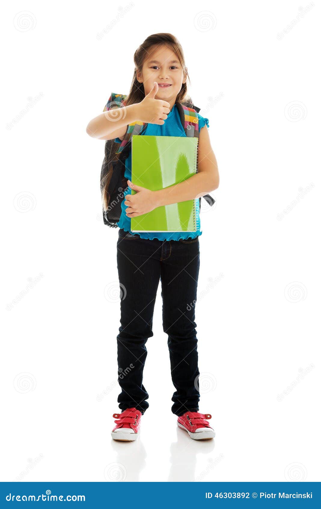 Little Girl Holding Notebooks Stock Photo - Image of little, caucasian ...