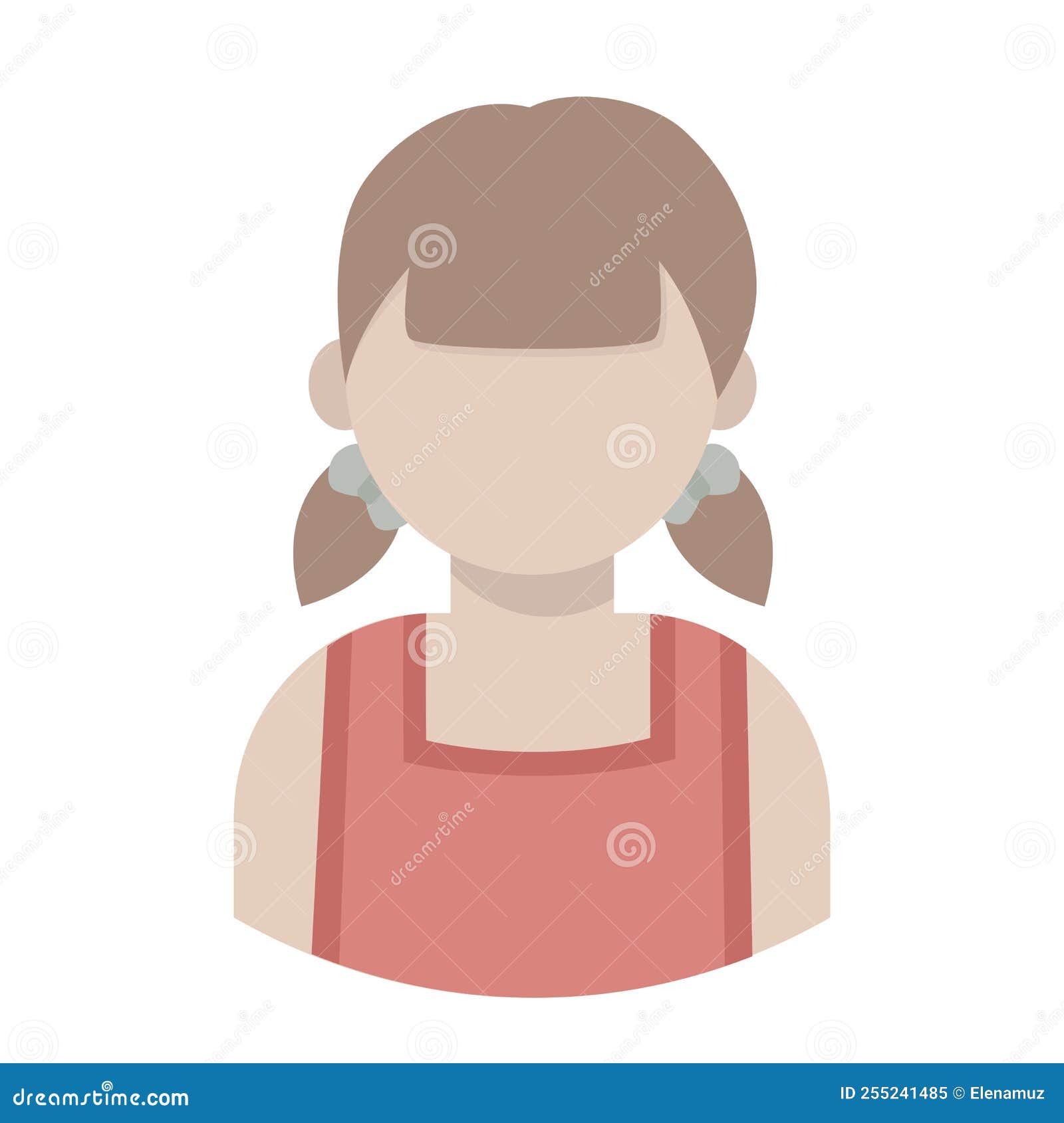Little Girl Icon Flat. User Avatar Stock Vector - Illustration of ...