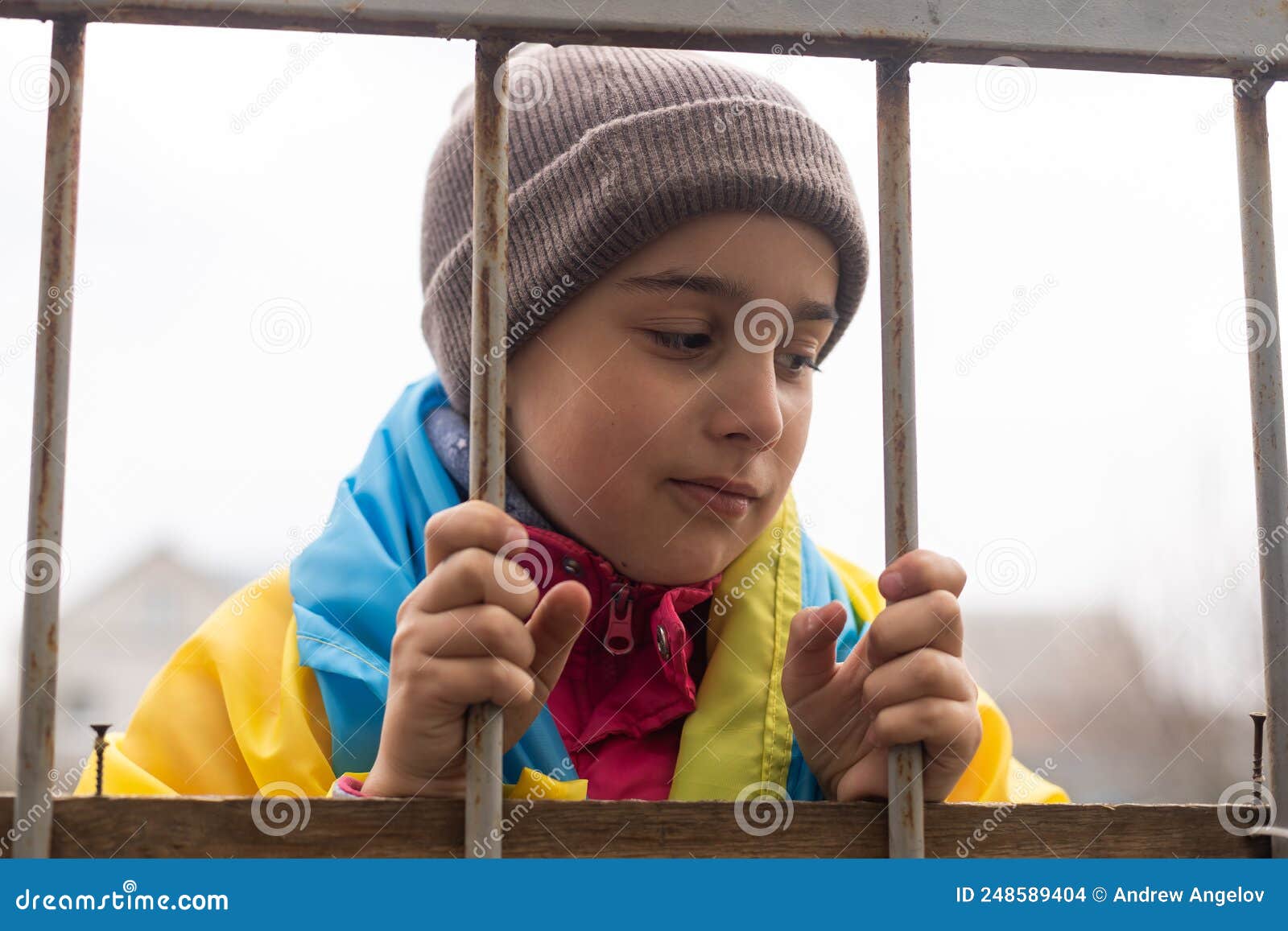 Little Girl Immigrant from Ukraine Stock Photo - Image of crisis ...