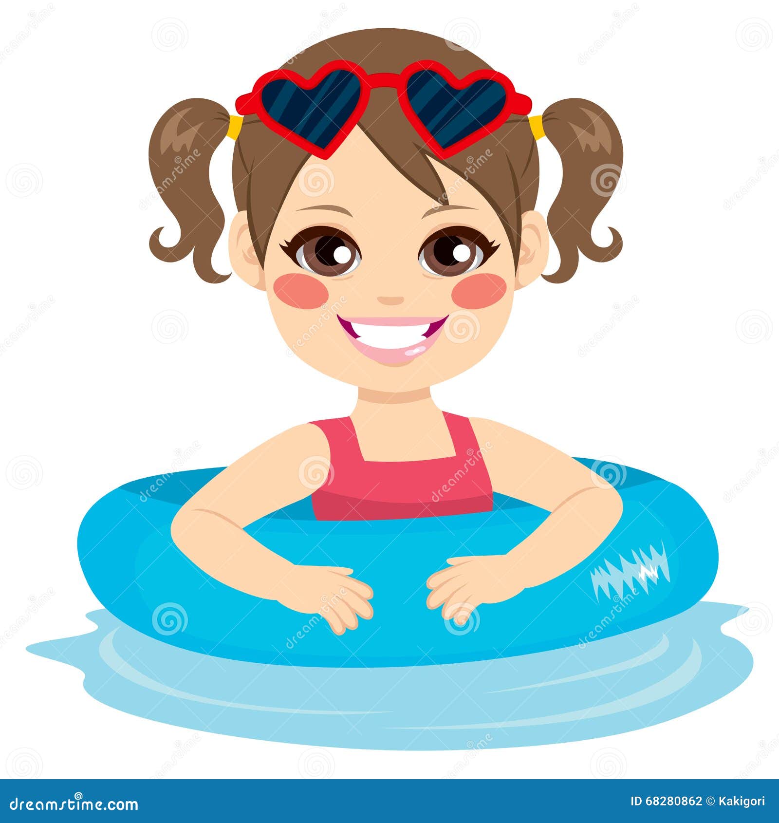 Little Girl Inflatable Ring Stock Illustrations – 504 Little Girl ...