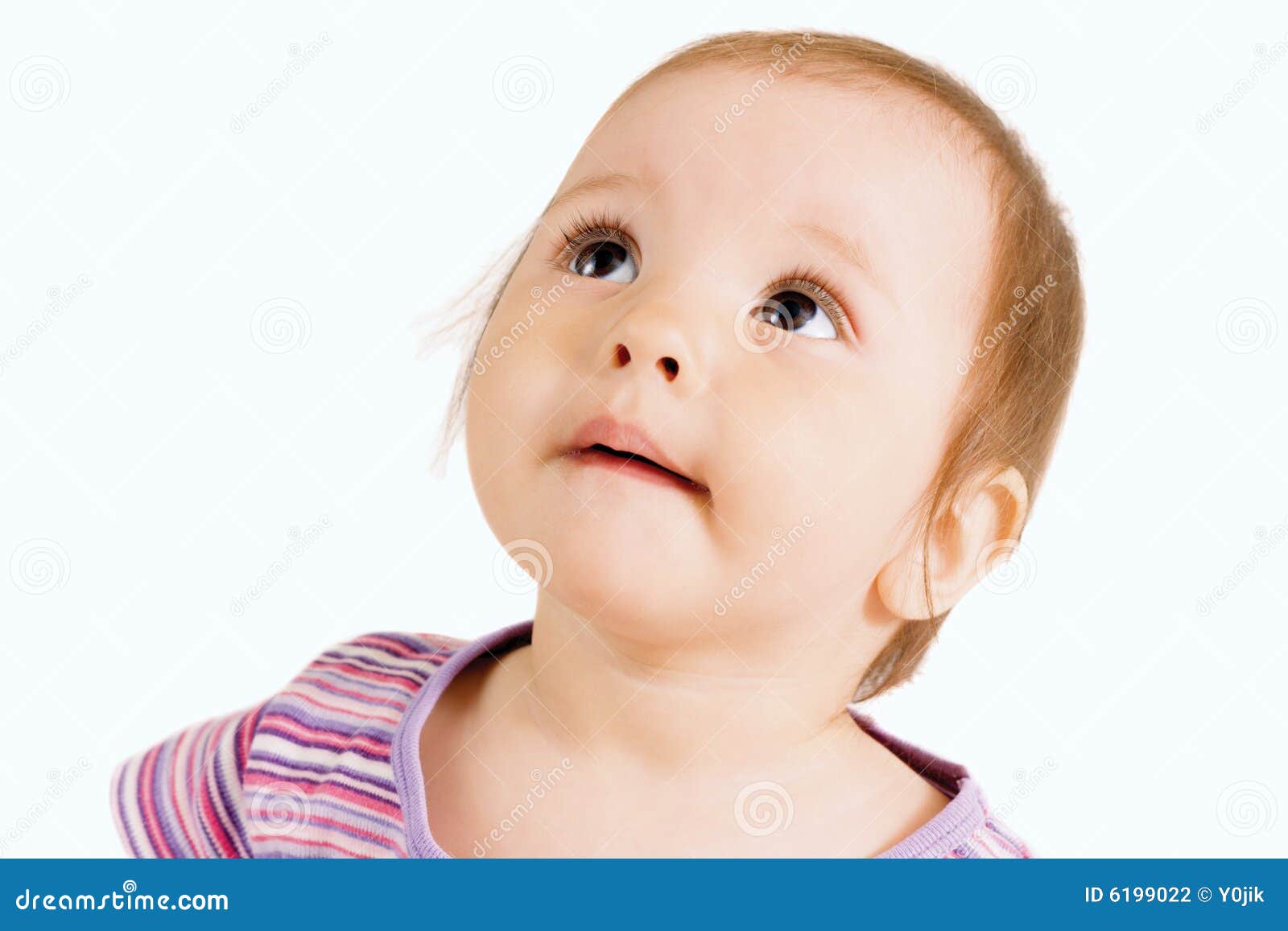 Little Girl with Interest Looking Up Stock Photo - Image of behaviour ...