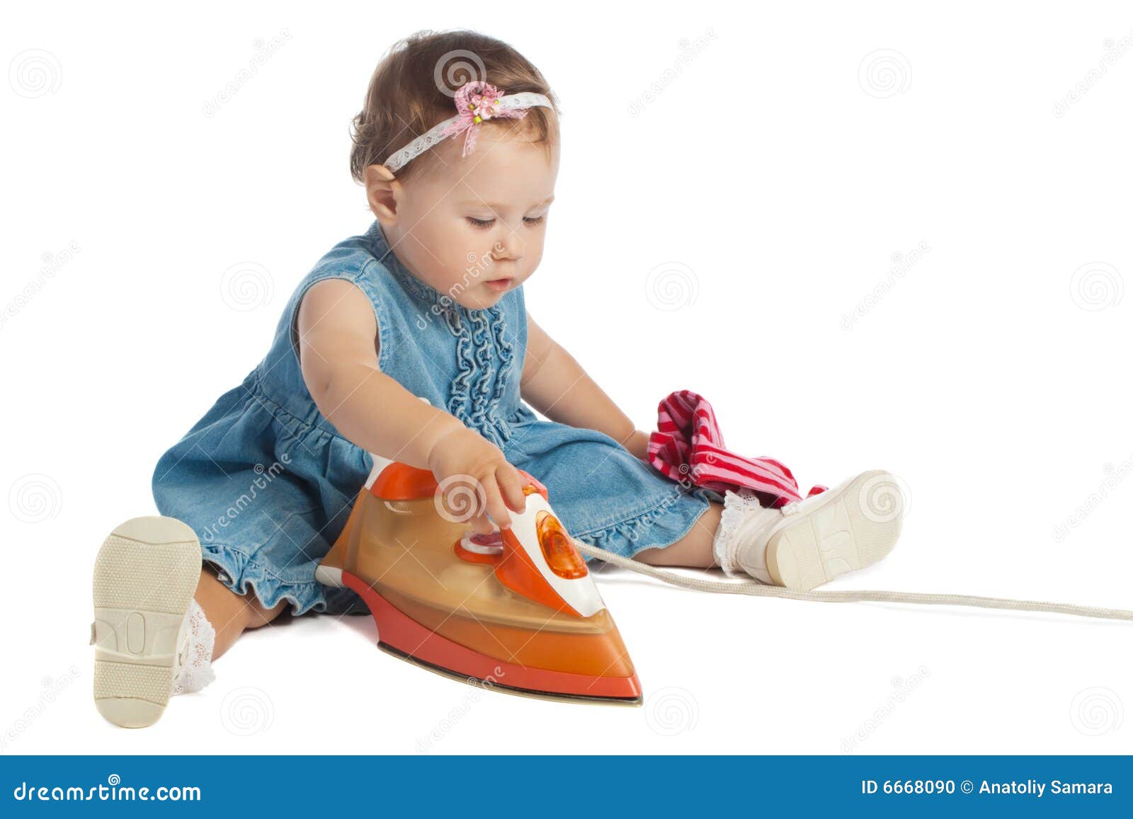 Little girl ironing stock photo. Image of look, laundry - 6668090